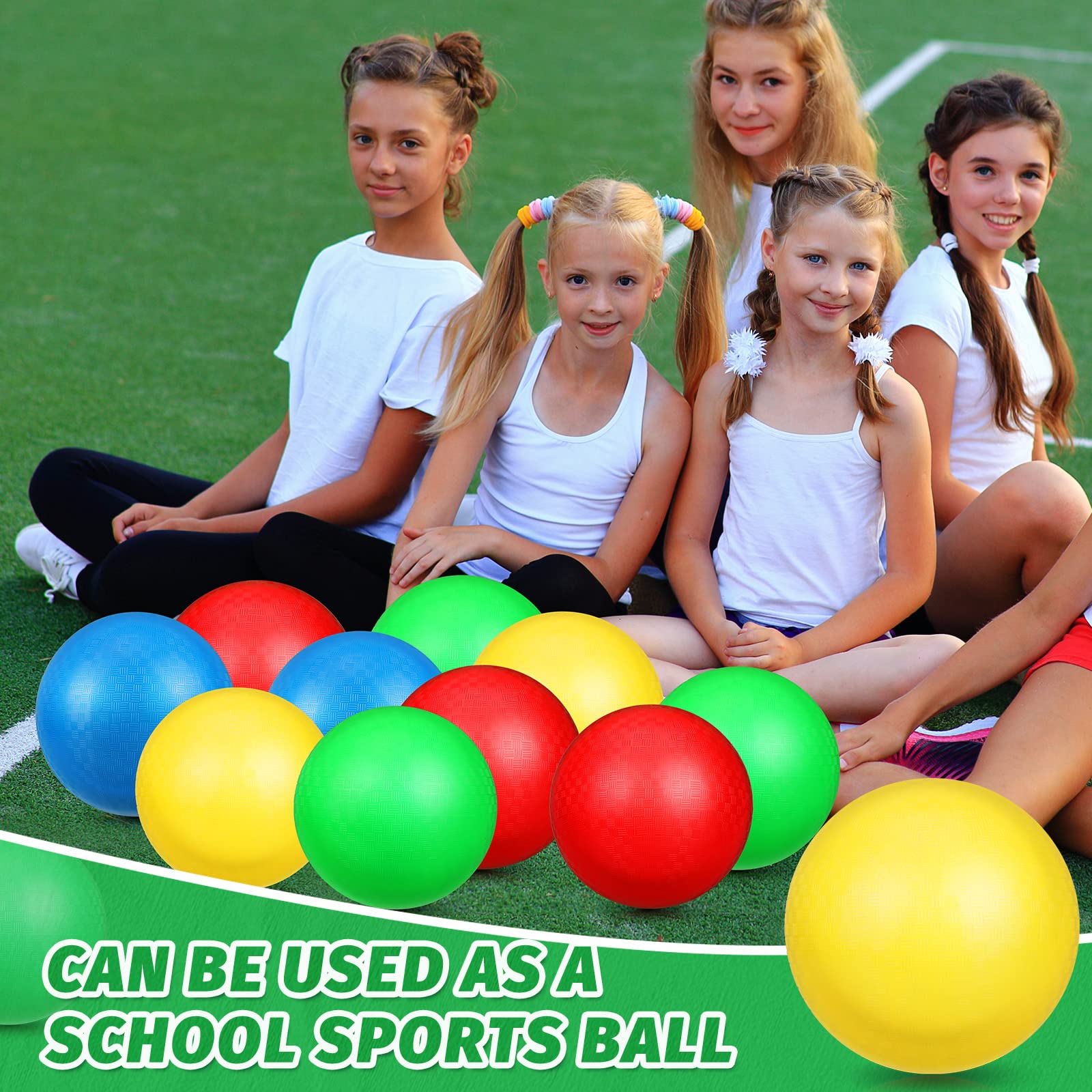 20 Pack 8.5 Inch Kickball Large Colorful Playground Ball Dodge Ball ...