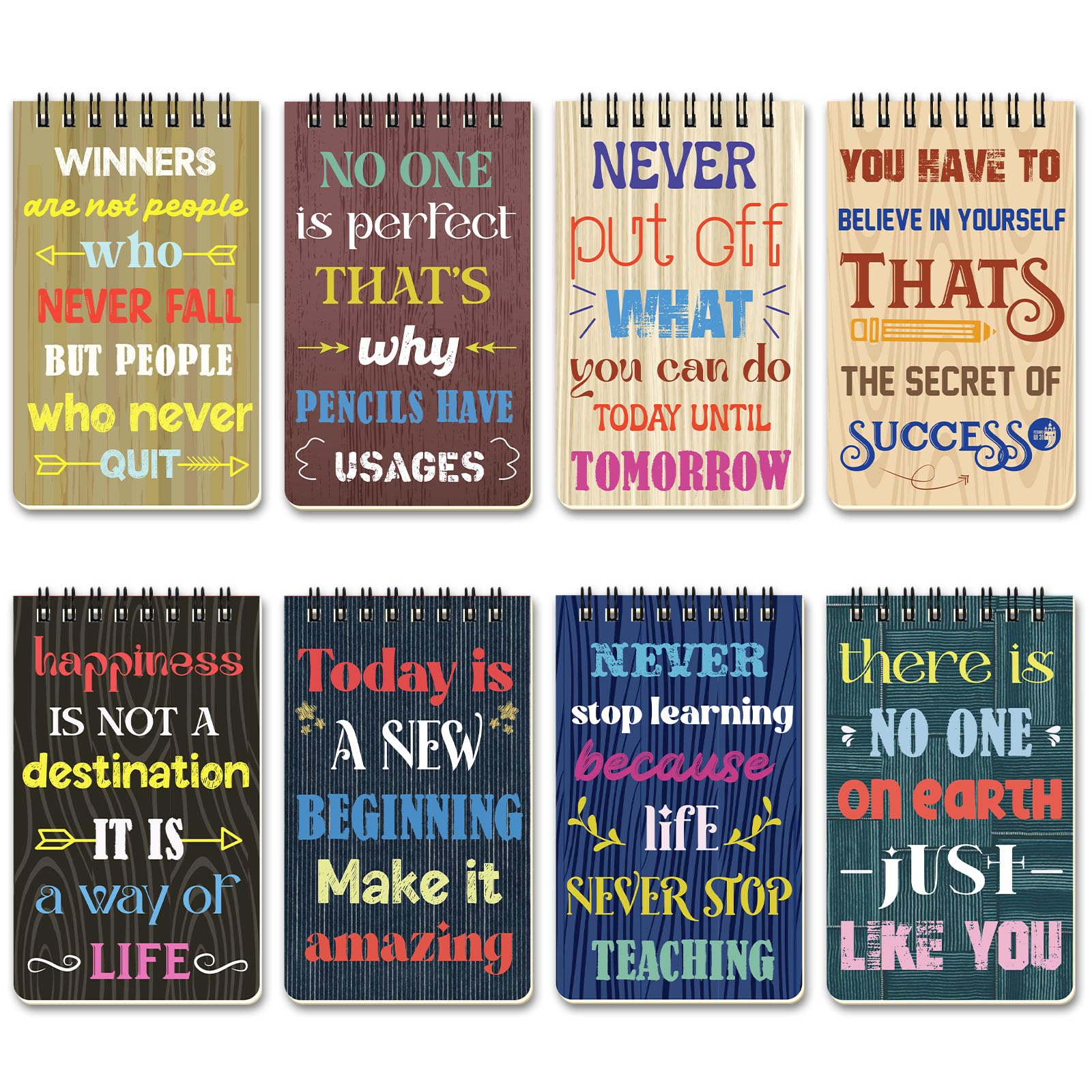 Amazon.com : HEYPLACE 8PCS Pocket Notebooks, 3x5in Small Spiral ...