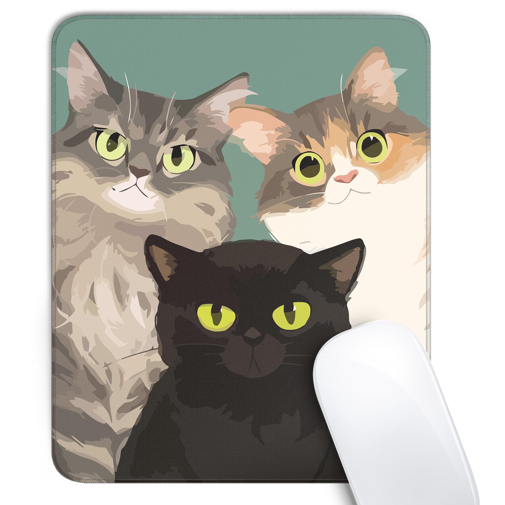 Amazon.com: Funny Cats Square Mouse Pad,Cute Anime Cats Mouse Pads for ...