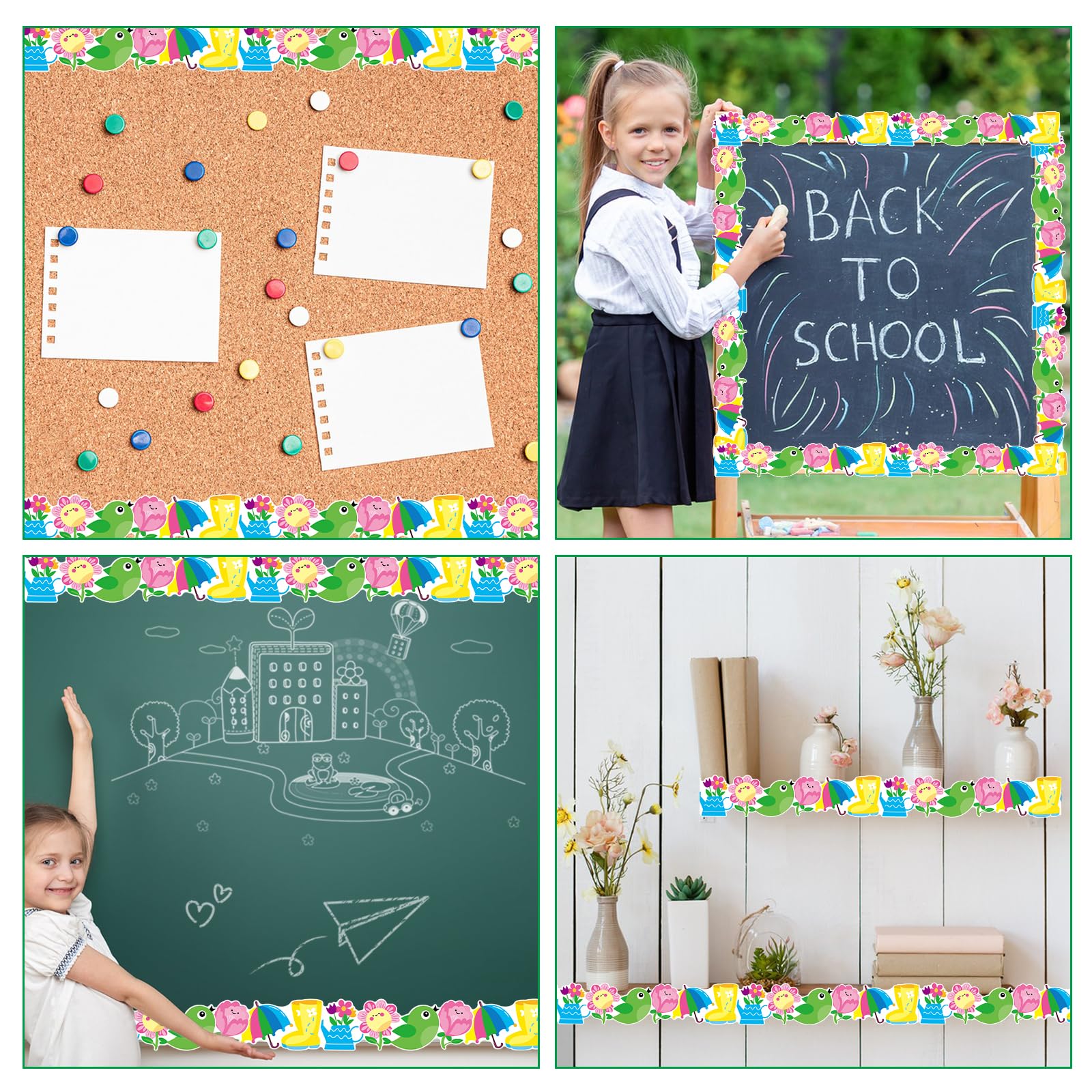 Snapklik.com : 65.6 Feet Spring Flower Bulletin Board Border Springtime ...