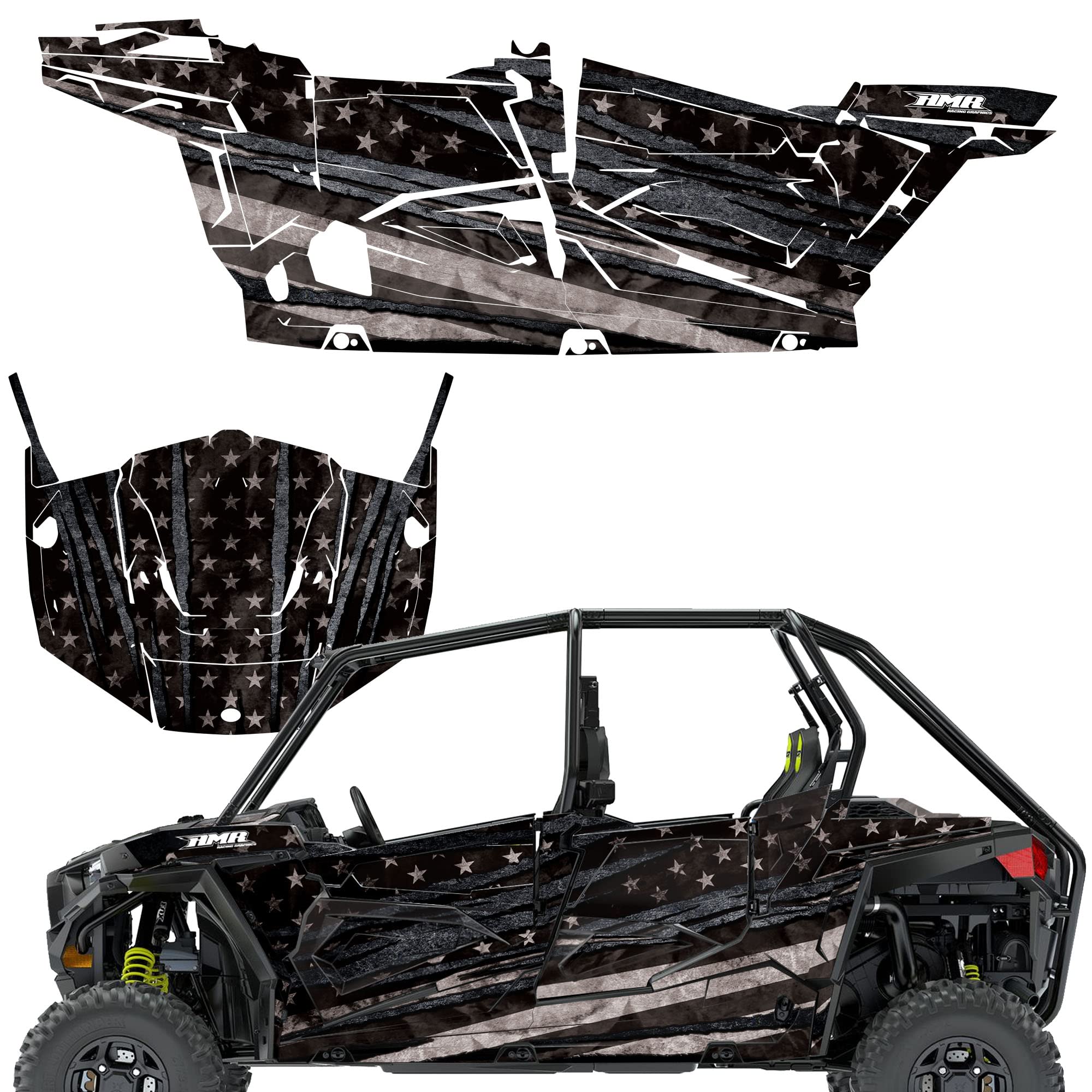 Amazon.com: AMR Racing UTV SXS Graphics kit Sticker Decal Compatible ...