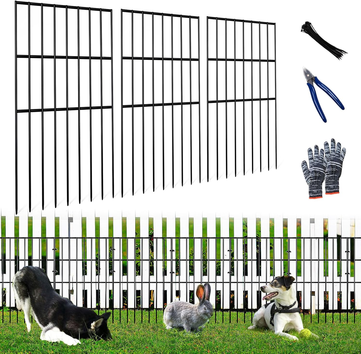 Amazon.com : QIEGL 5.4ft(L) X 17in(H) 5pcs Garden Fence Animal Barrier ...