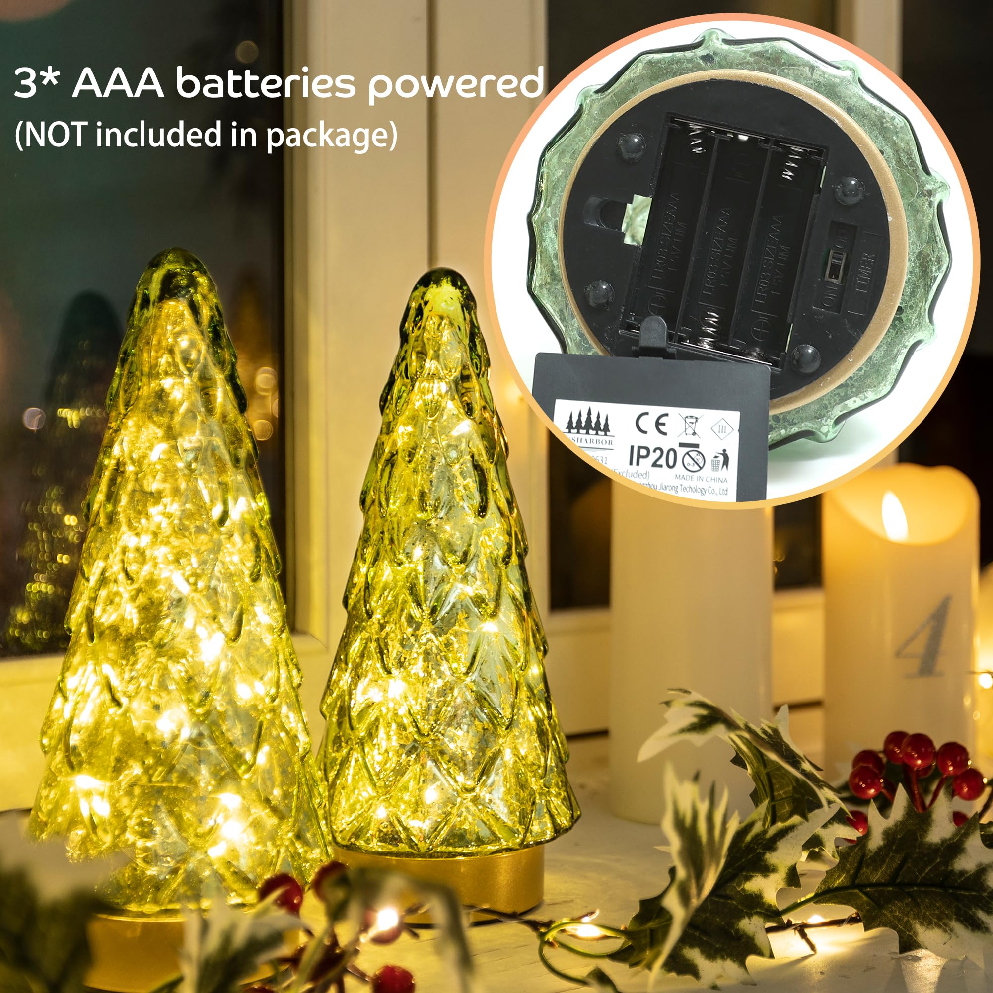 Snapklik.com : LUSHARBOR Christmas Decorations Tabletop Glass Christmas ...