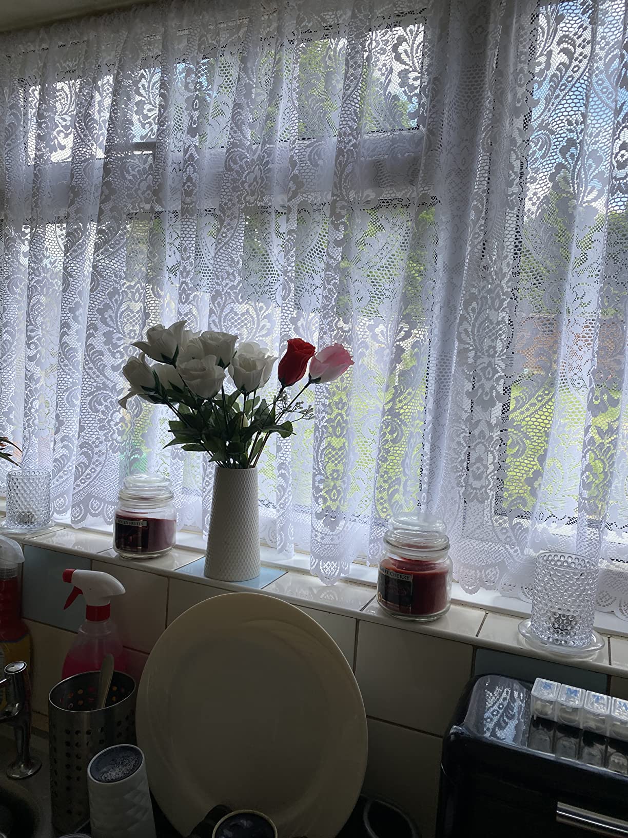 Tony's Textiles Luxurious Nottingham Lace Heavyweight Net Curtain per ...