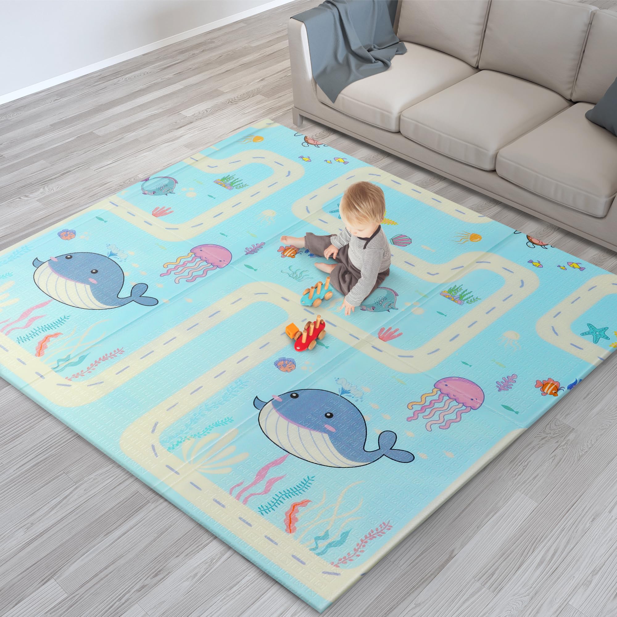 scoosh Foldable Activity Mat - Double-Sided, Reversible, Waterproof ...
