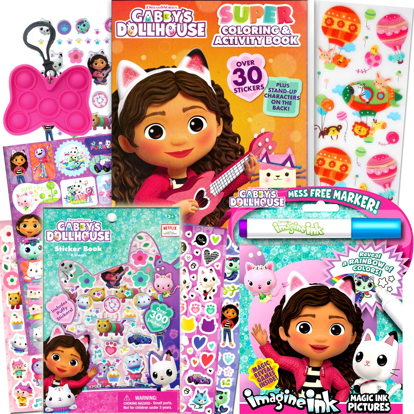 Amazon.com: Gabby's Dollhouse Coloring Book and Stickers Super Set for ...