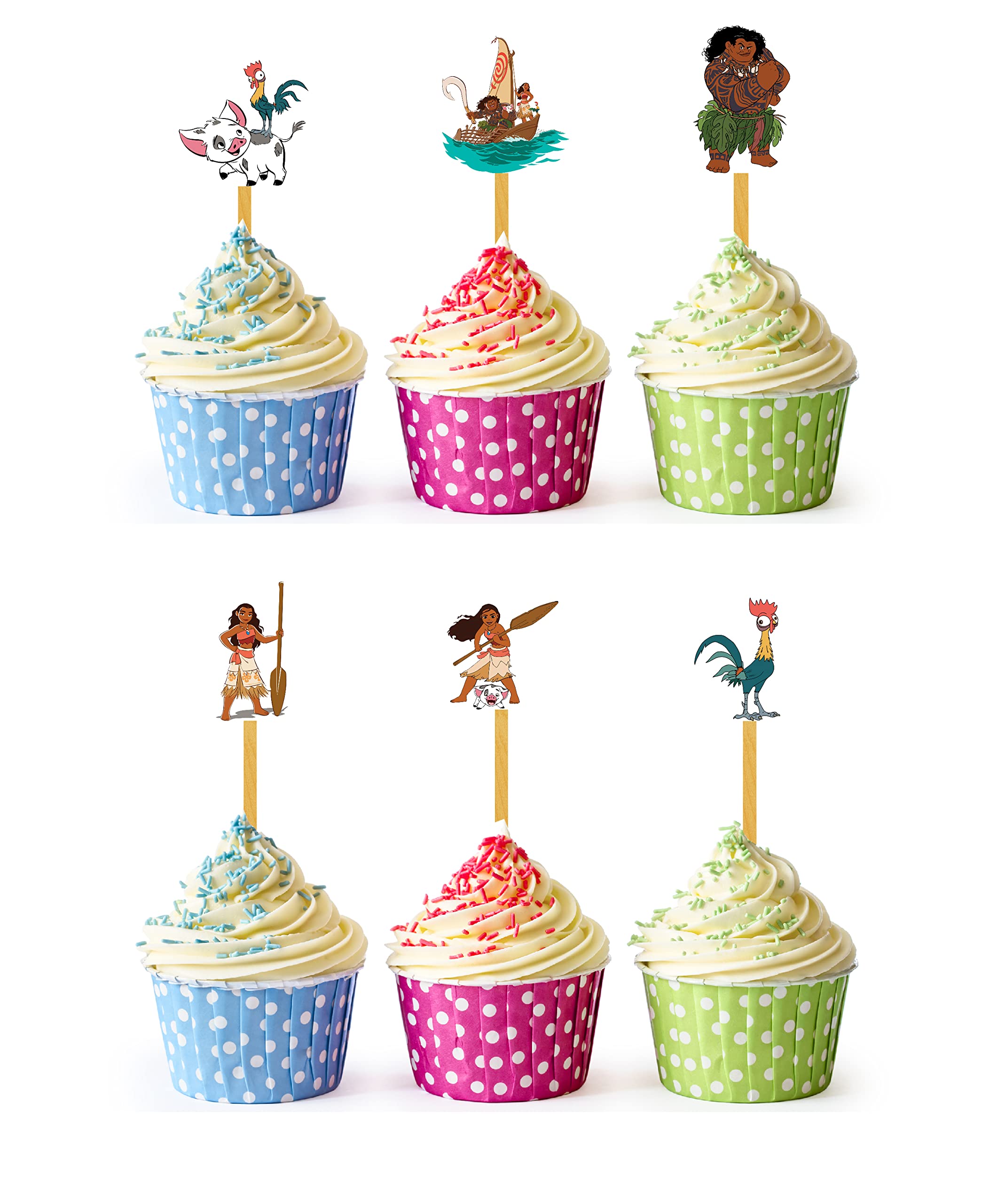 Amazon.com: 24pcs Island Adventure Cupcake Toppers for Birthday Party ...