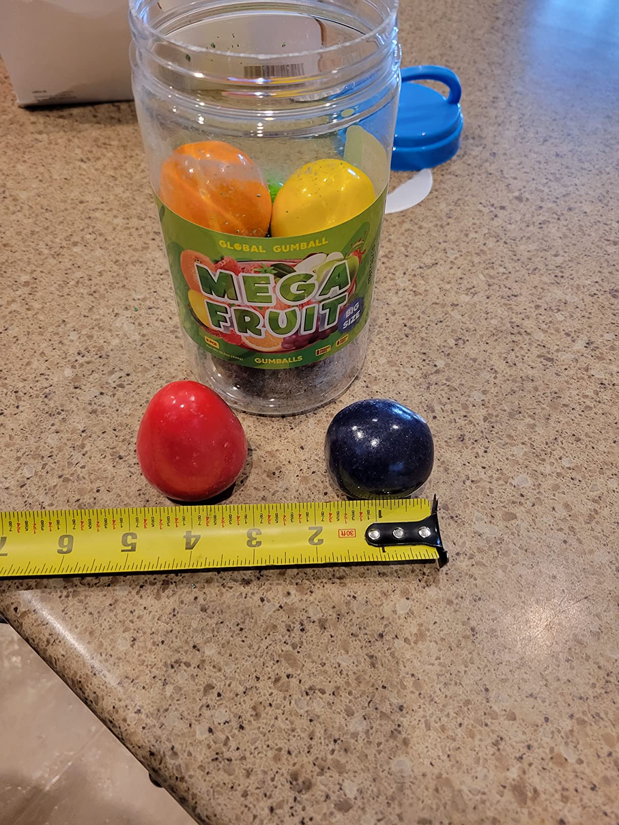 Amazon.com : Giant Gumballs - 2 Inch Jumbo Bubble Gum Balls - 8 Pcs ...