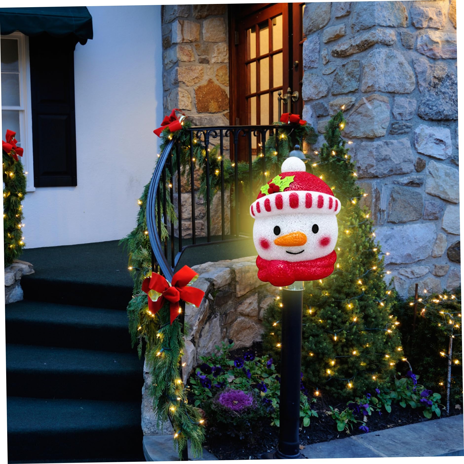 Christmas Light Post Covers Snowman Lamp Post Cover Snowman Head