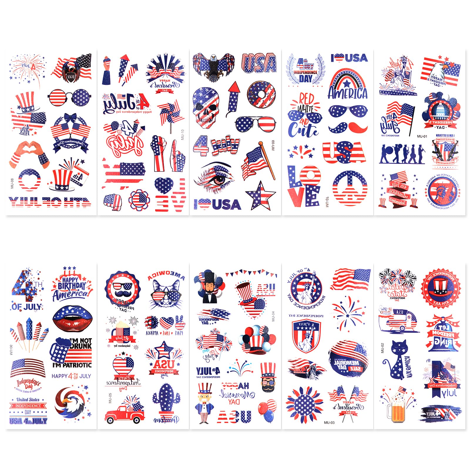 Snapklik.com : TYUANDOUER 138 Pcs Patriotic Stickers 4th Of July ...