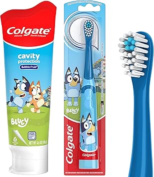 Amazon.com: Colgate Kids Bluey Battery Powered Toothbrush and ...