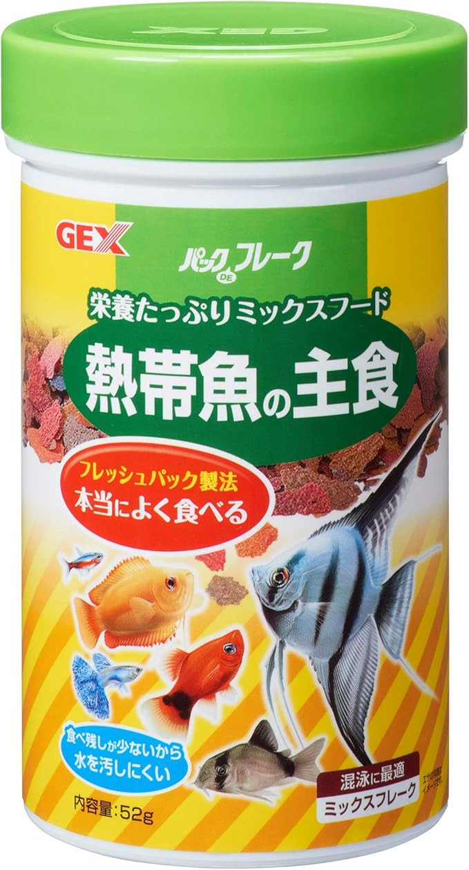Amazon | ジェックス パックDEフレーク 熱帯魚の主食 52g | GEX | 餌 通販