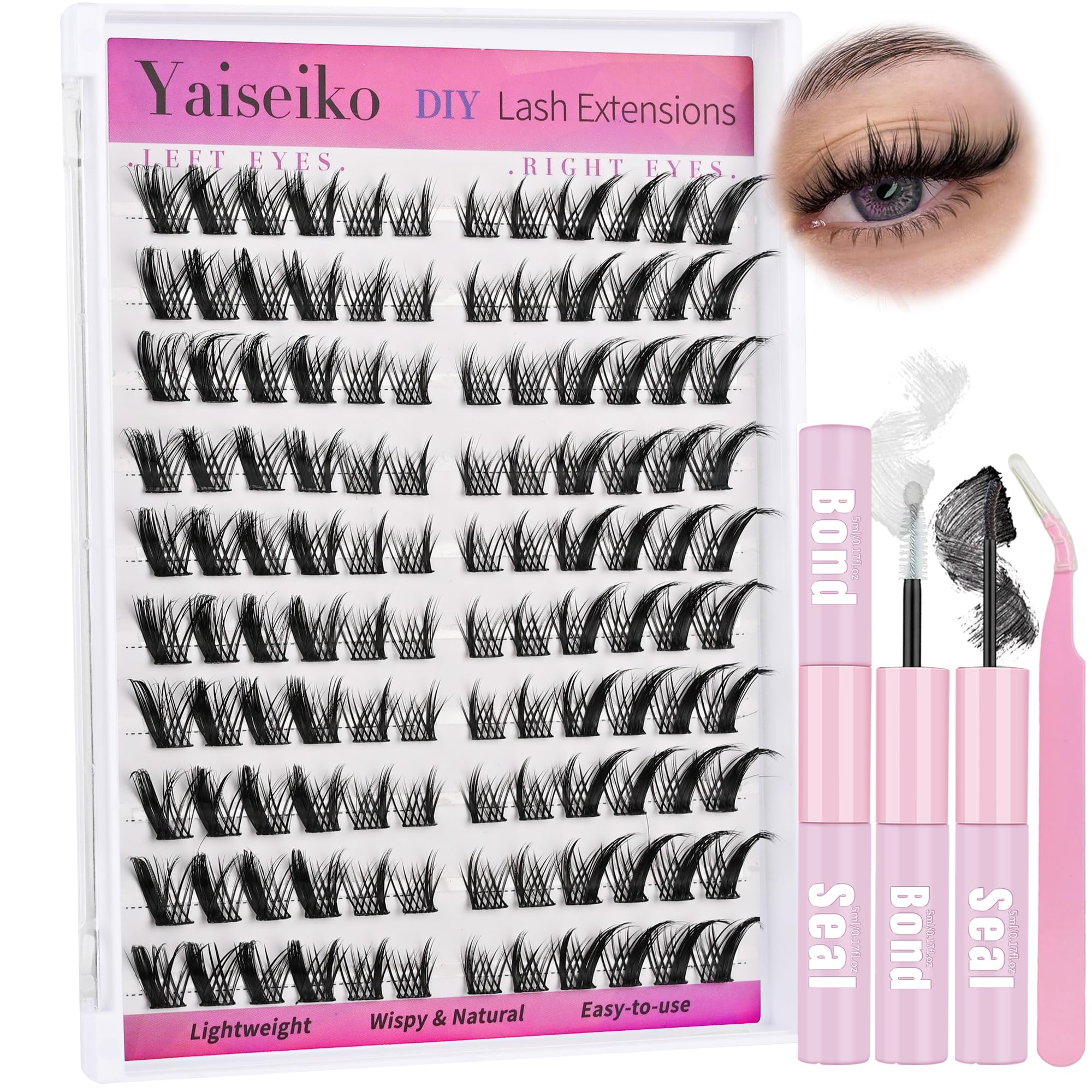 Amazon.com: Natural Lash Clusters Wispy Eyelash Clusters Left Right ...