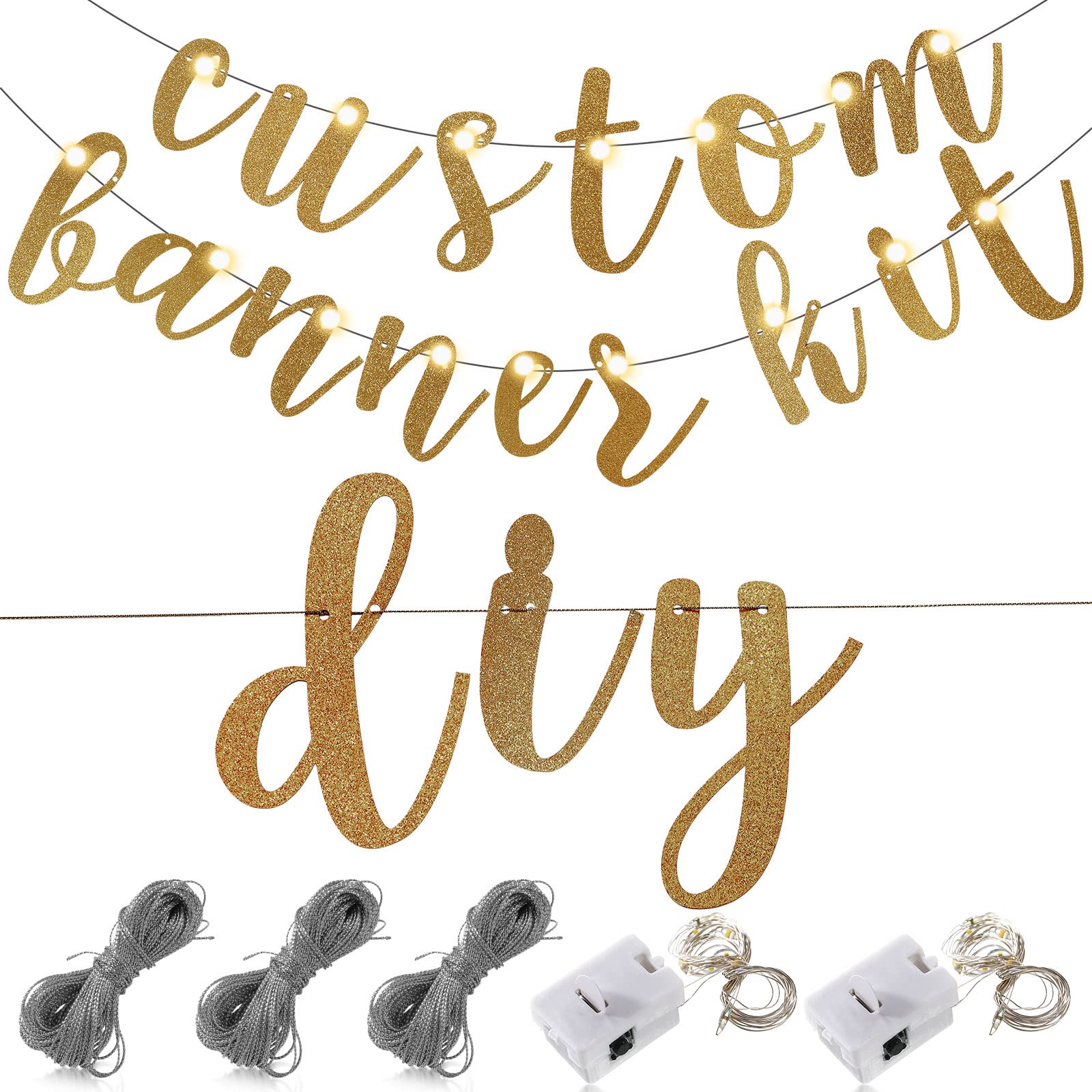 Snapklik.com : 167 Pcs DIY Banner Kit Glitter Customizable Birthday ...