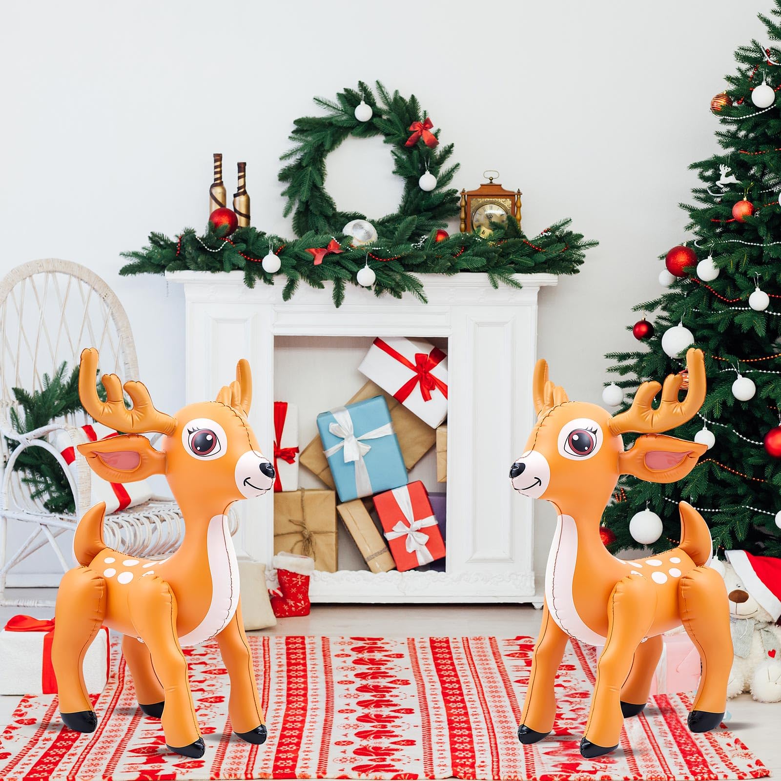 Snapklik.com : Liliful 2 Pcs Giant Inflatable Reindeer Inflatable ...