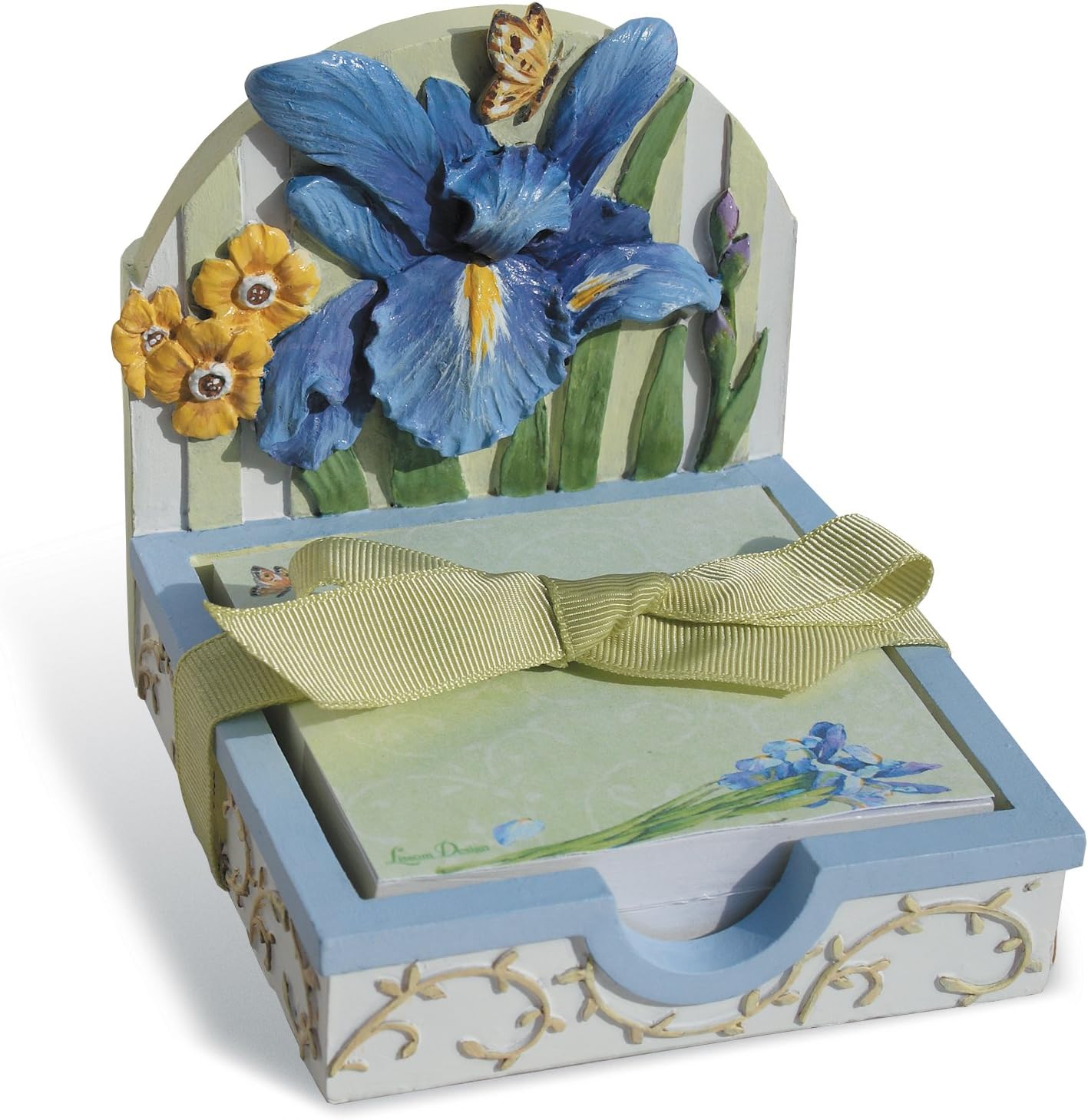 Amazon.com: Lissom Design Memo & Pen Holder Giftset, Fresh Cut Iris ...