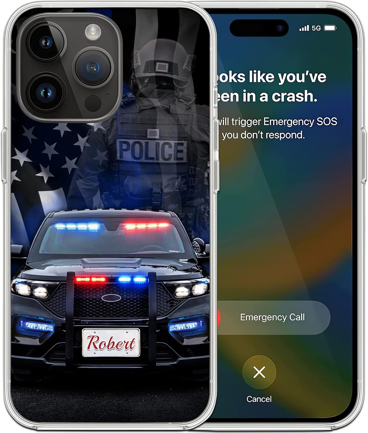 Amazon.com: CASEZILY Personalized Police Car Phone Case Policeman ...