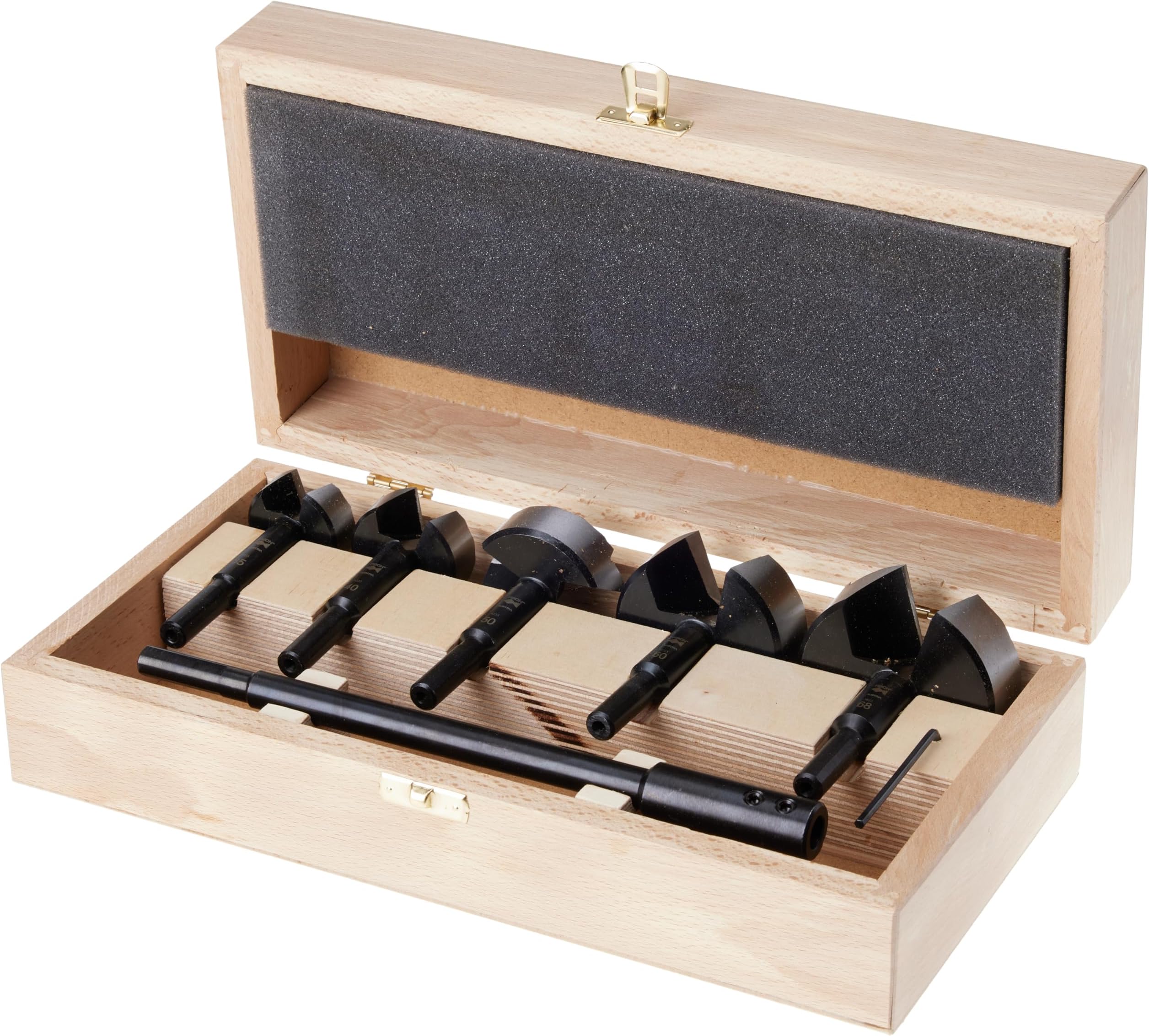 Fisch 03170006K01 Wave-Cutter Forstner Bit Set in Wooden Case, Silver ...