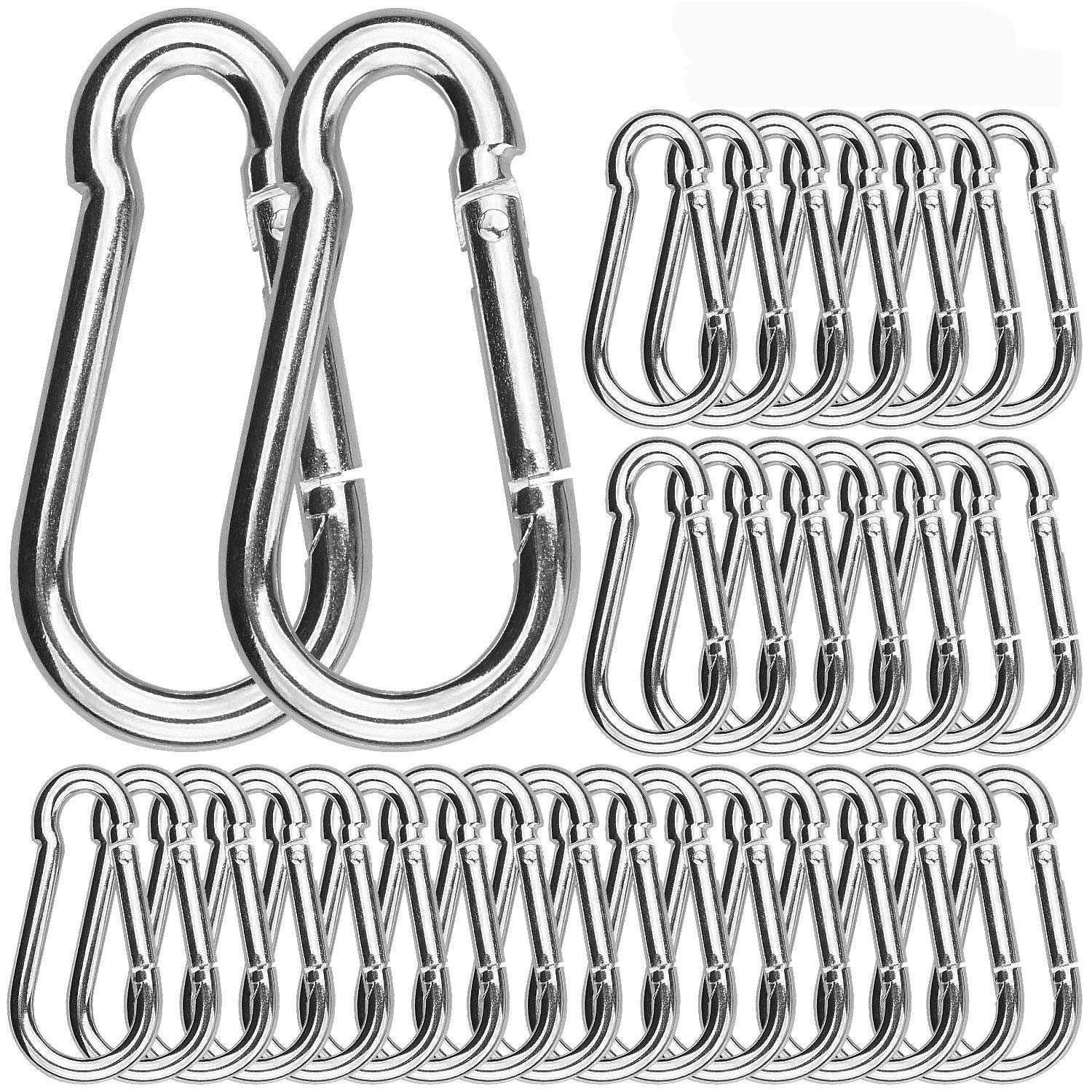 Amazon.com: 100 Pack 2 Inch Spring Snap Hook M5 Carabiner Clip ...