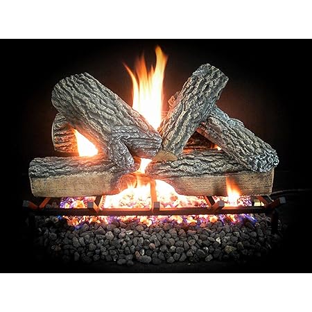 Amazon.com: Dreffco 18" Premium Gas Logs - Remote Control Kit Included ...