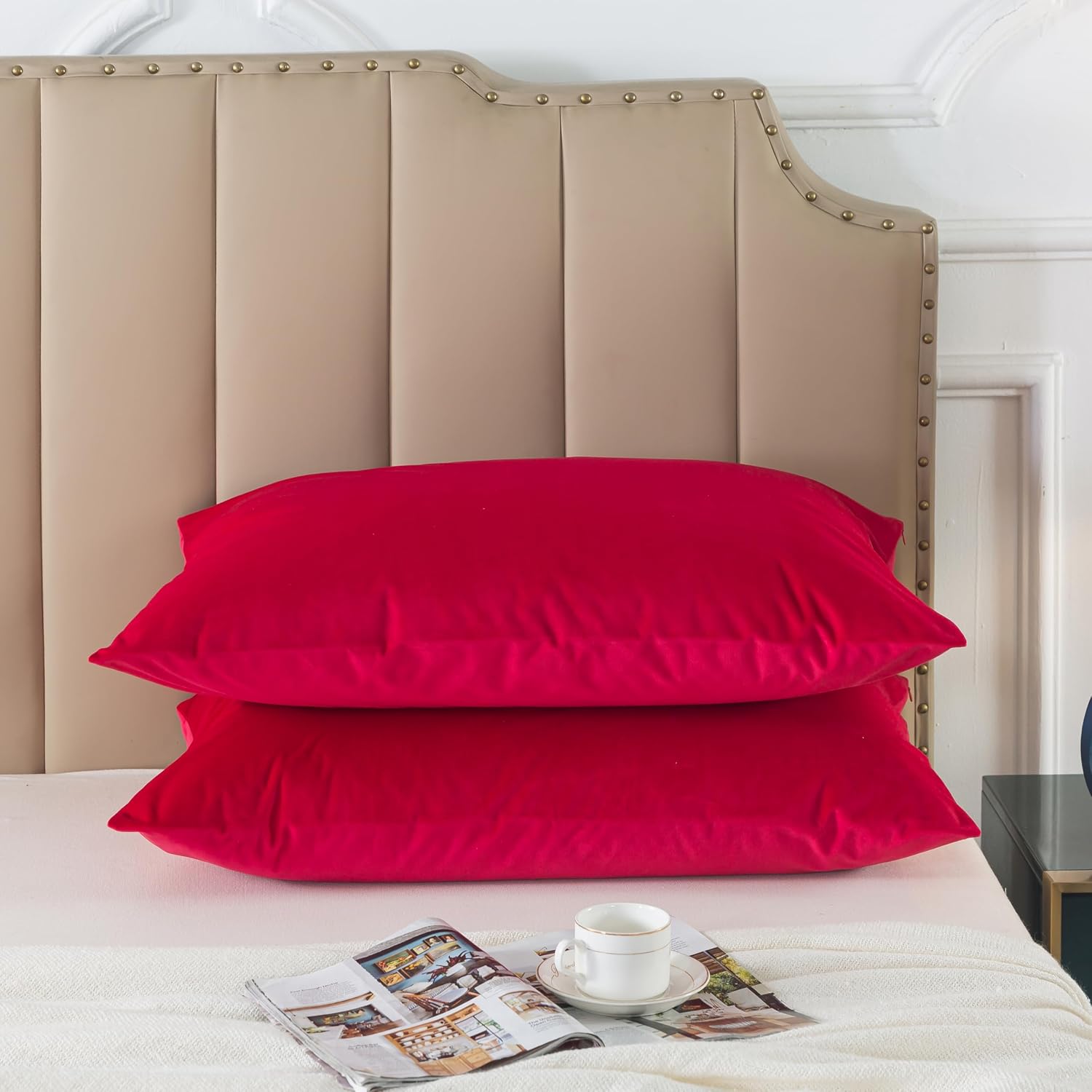 Amazon.com: H HOUSEHOLD Set of 2 Velvet Queen Size Pillowcase, Soft and ...