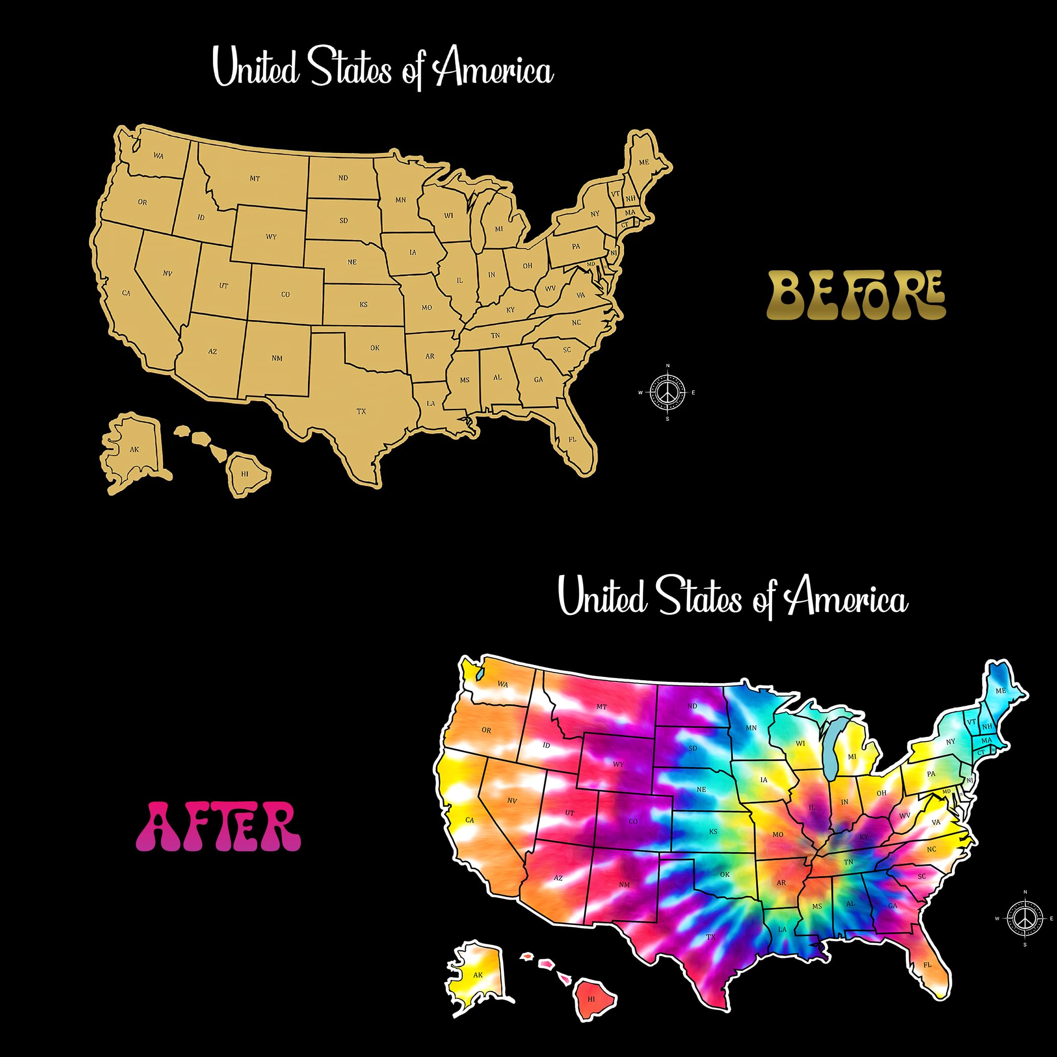 Snapklik.com : Scratch Off USA Map - Scratch Off Travel Poster Of ...