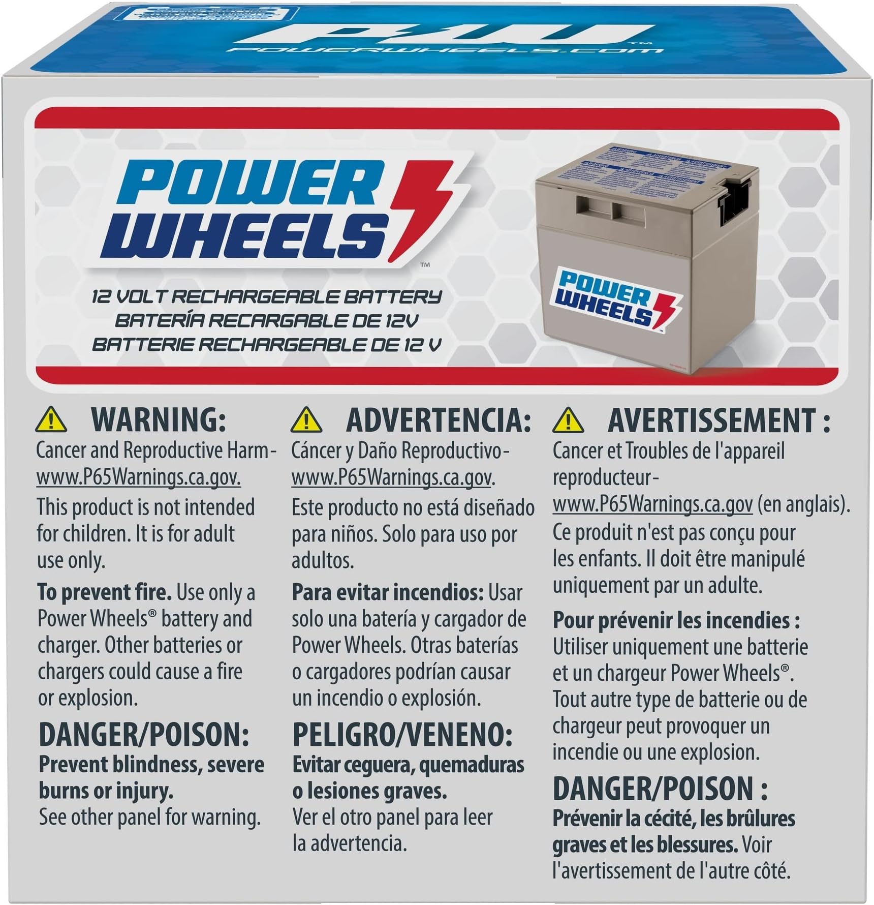 Amazon.com: Power Wheels 12-Volt Rechargeable Battery, Replacement ...