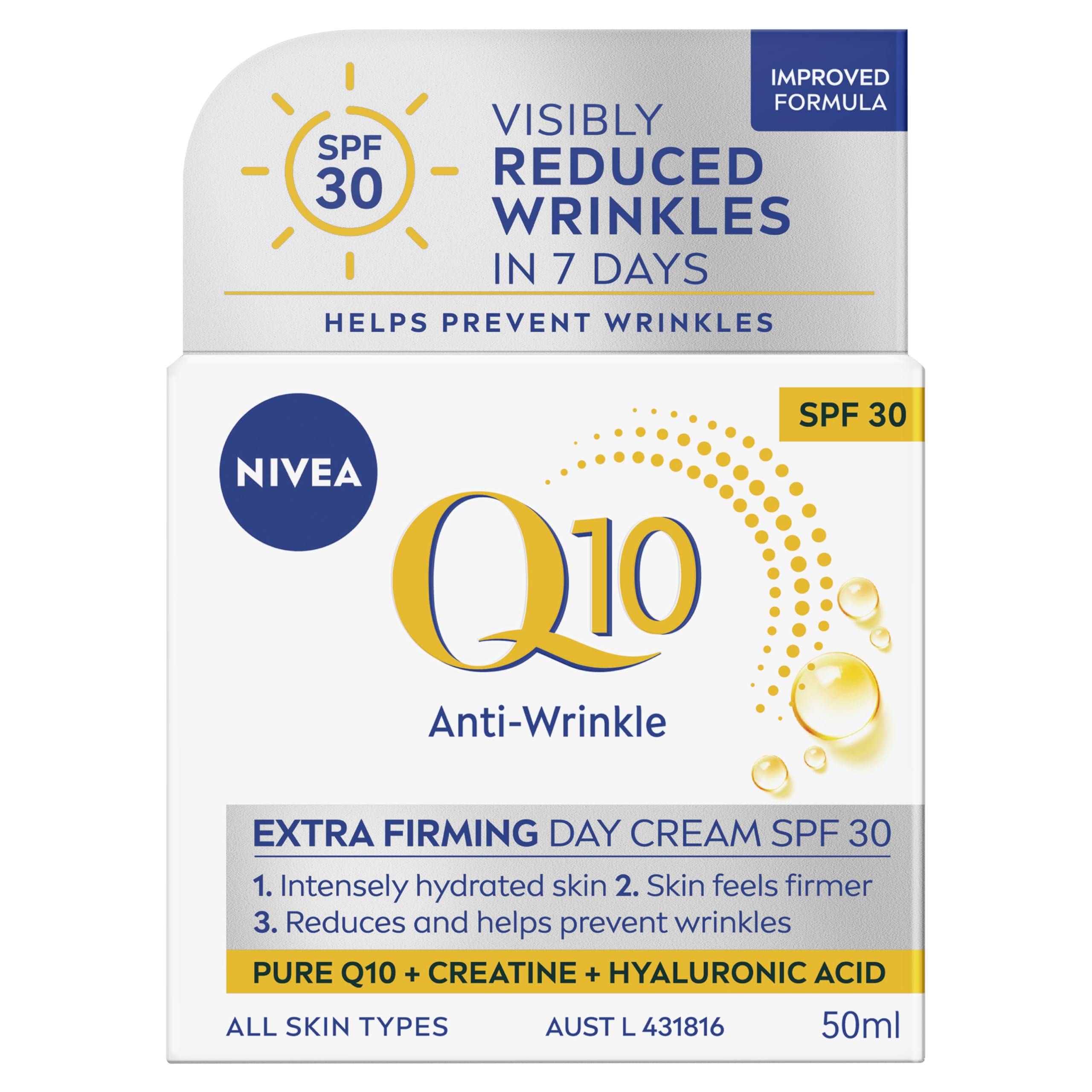 NIVEA Q10 Anti-Wrinkle Firming Day Cream SPF 30 50ml | With Q10 ...