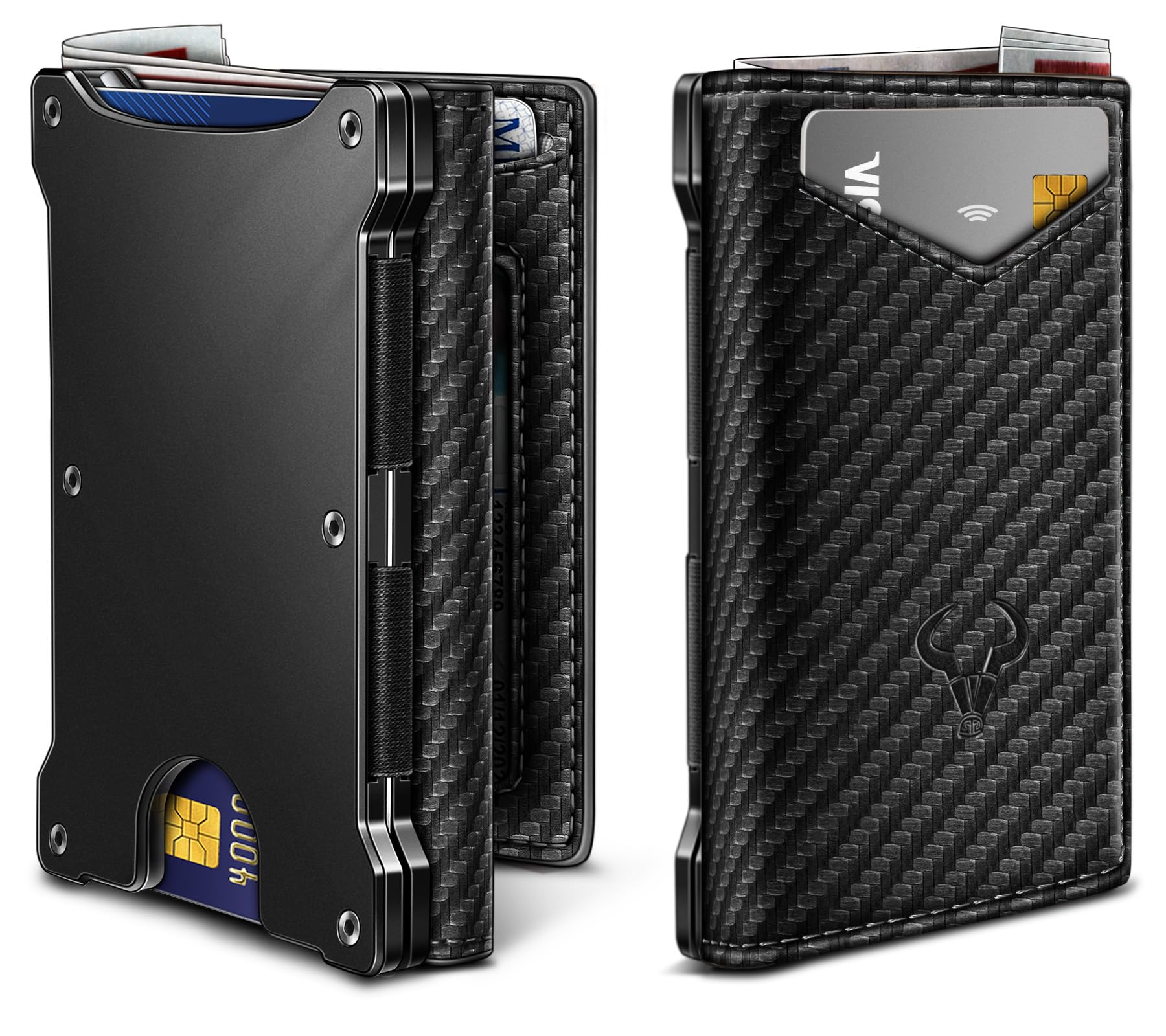 Amazon.com: BULLIANT Men Wallet, Slim Front Pocket Leather Wallet ...