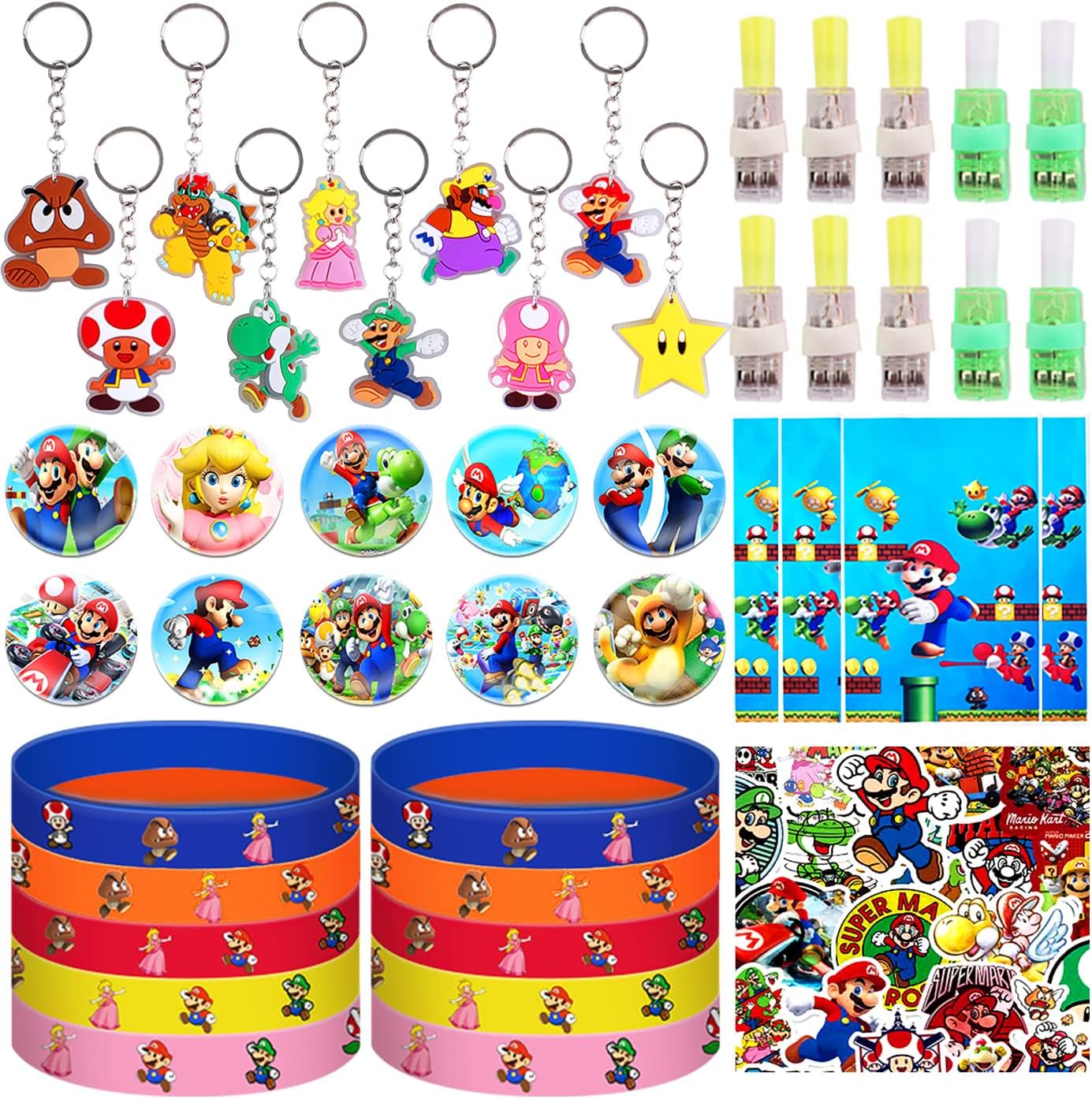 Amazon.com: Jomoxosae Mario Birthday Party Favors Set Supplies Set ...