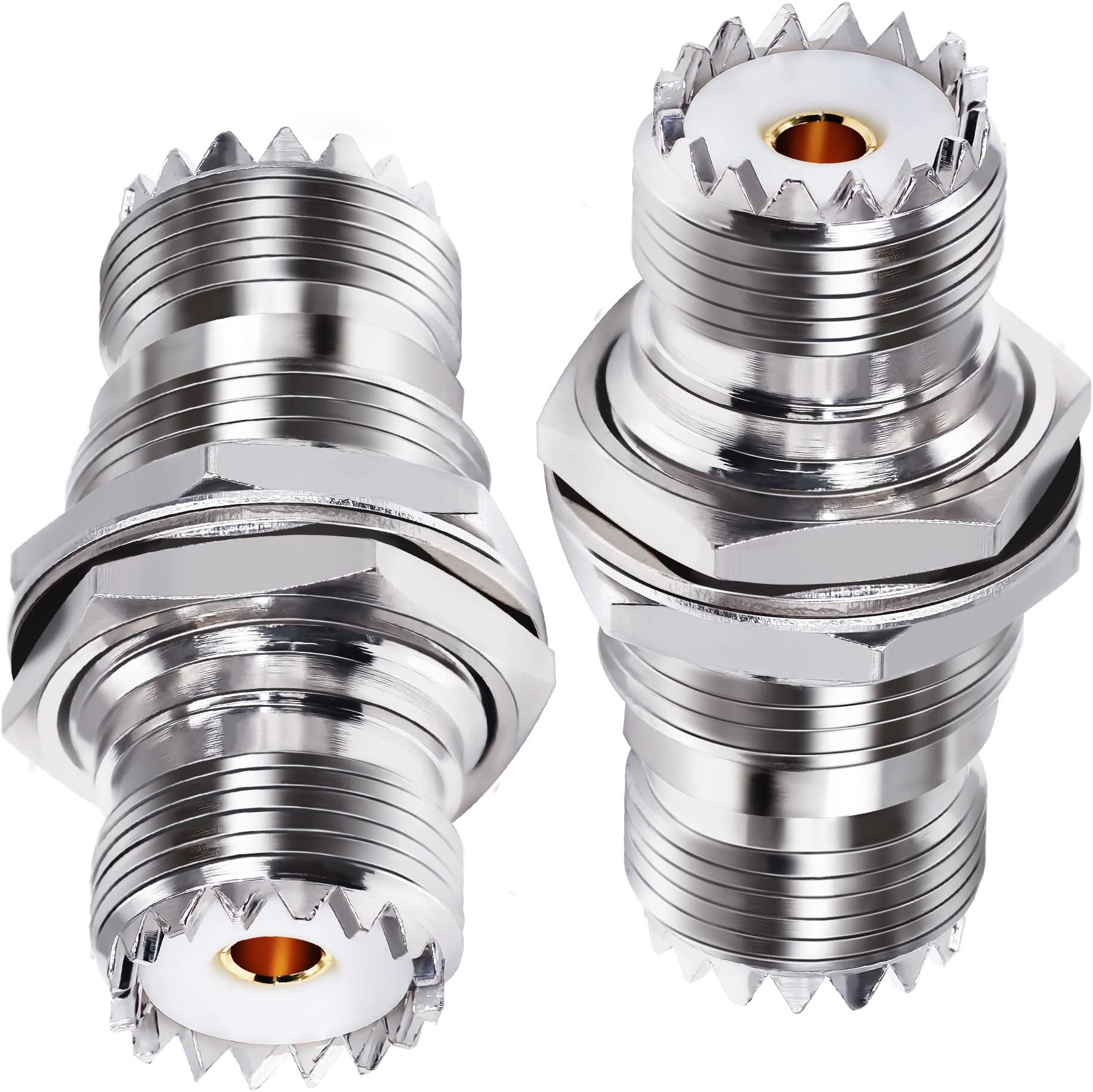 TUOLNK PL-259 Bulkhead Connector UHF Female to UHF Female Coaxial Adapter SO239 to SO239 Nut ...