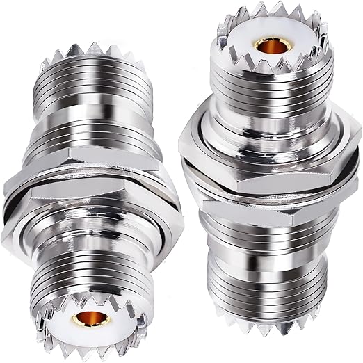 TUOLNK PL-259 Bulkhead Connector UHF Female to UHF Female Coaxial Adapter SO239 to SO239 Nut ...