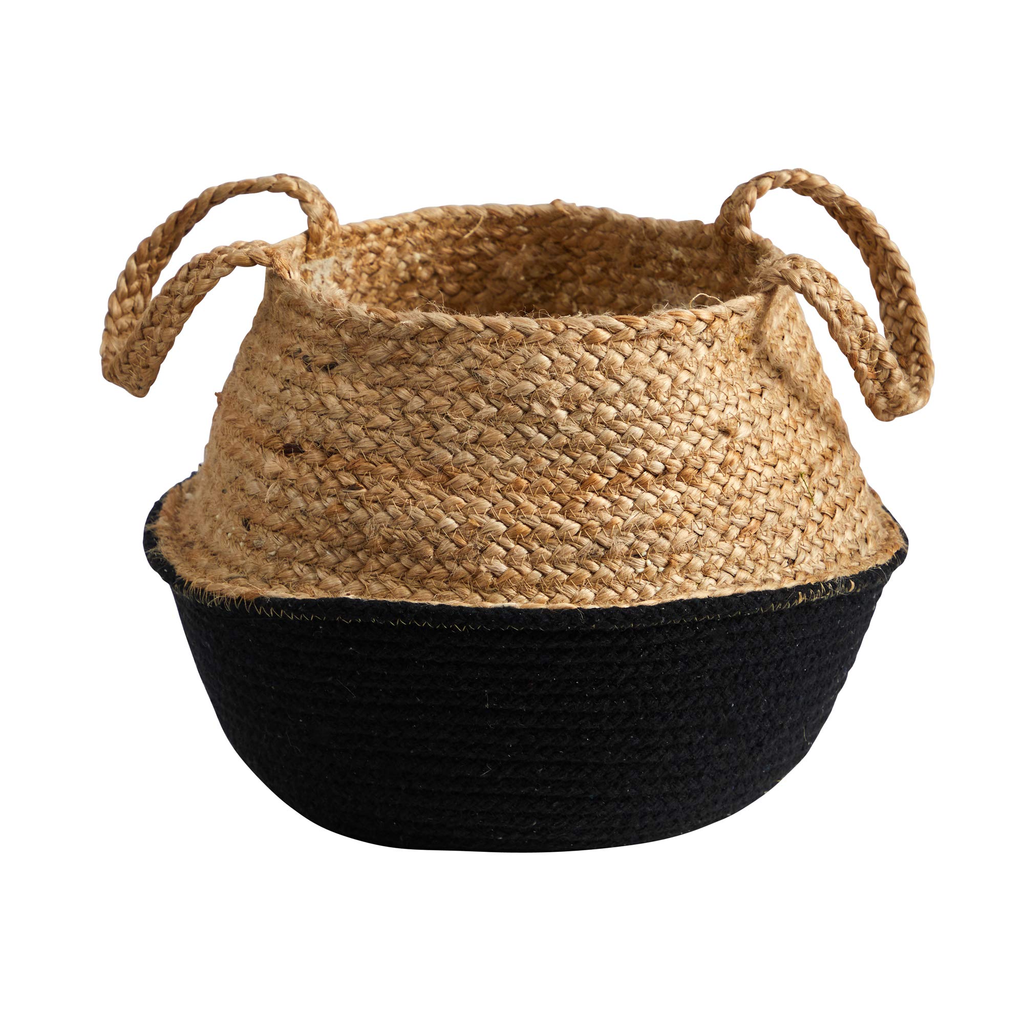 brown and black woven baskets