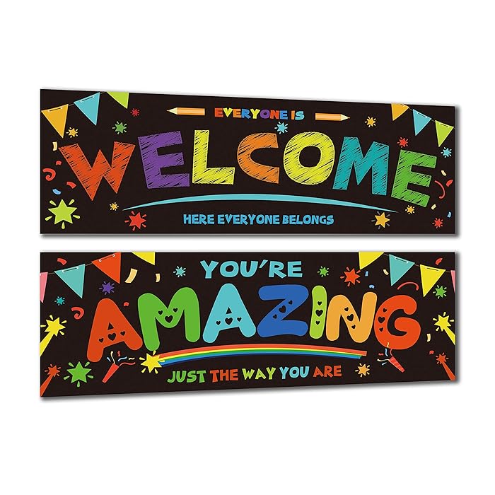 Buy Chillake 2 Pack Welcome Banners for Classroom Decorations ...