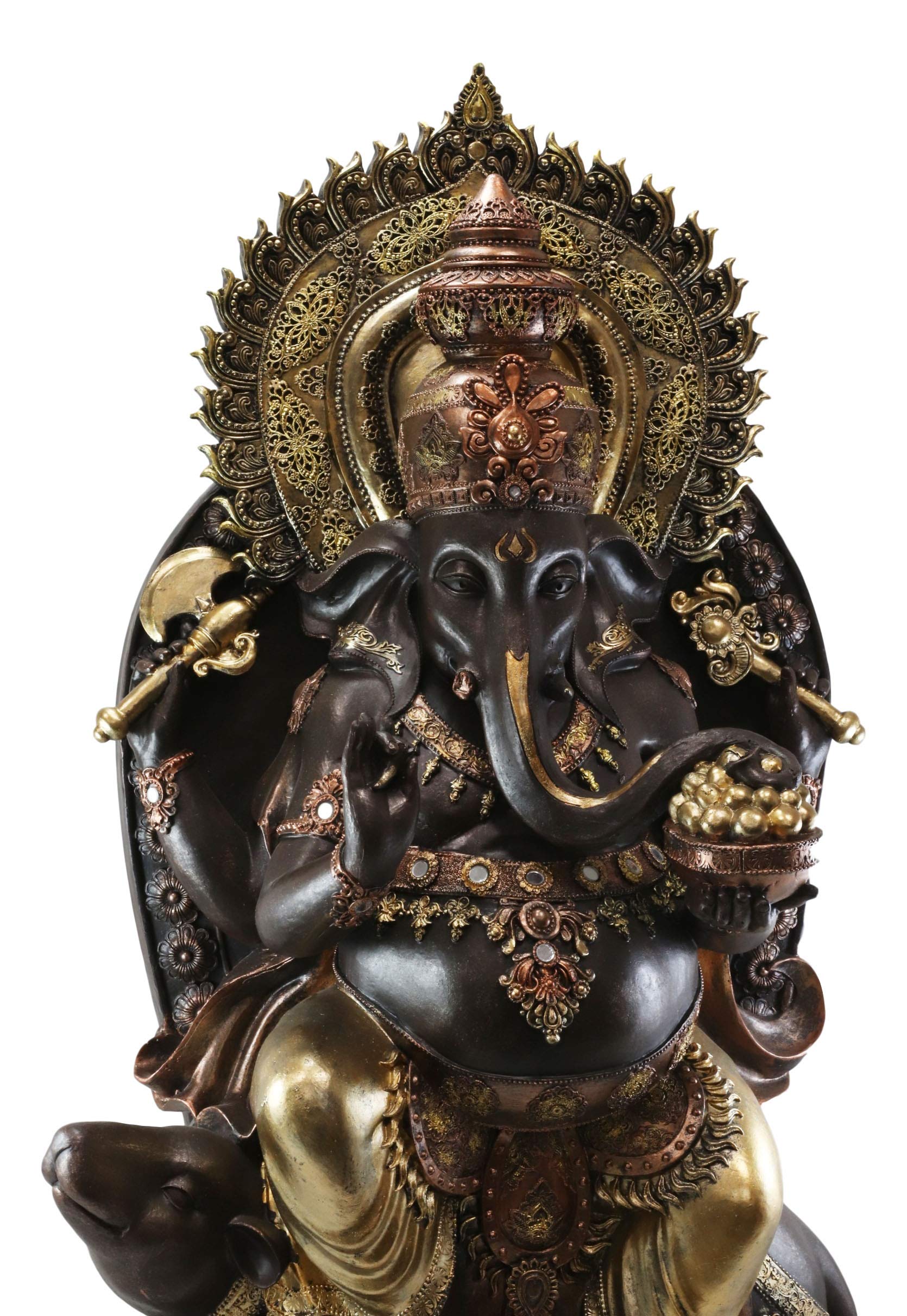 Buy Ebros 34" Tall Large Hindu God Nritya Ganesha Chaturthi Sitting On ...