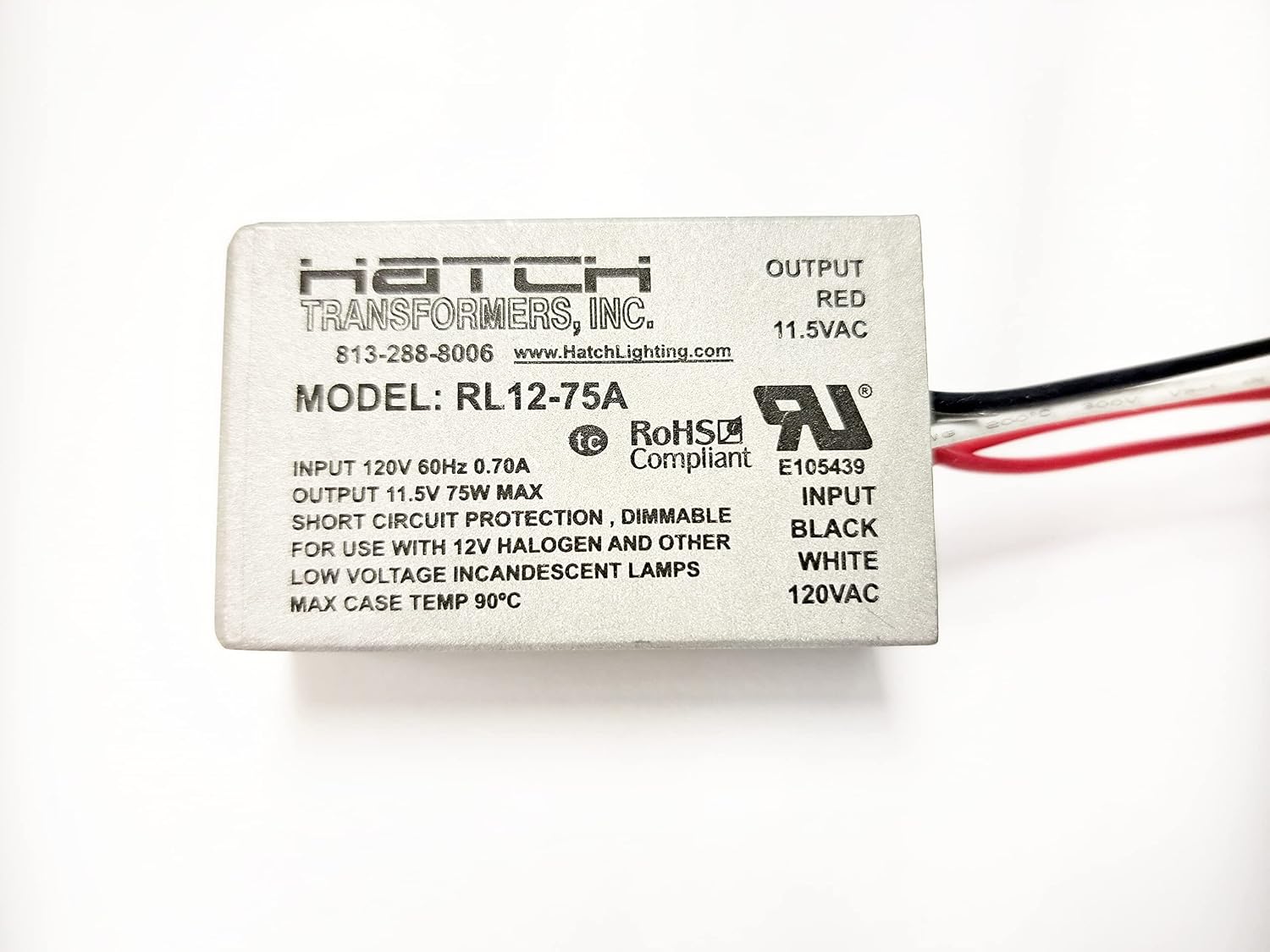 Hatch Transformers RL12-75A (12V/75W) Electronic Lighting Transformer ...