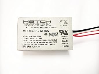 Hatch Transformers RL12-75A (12V/75W) Electronic Lighting Transformer ...