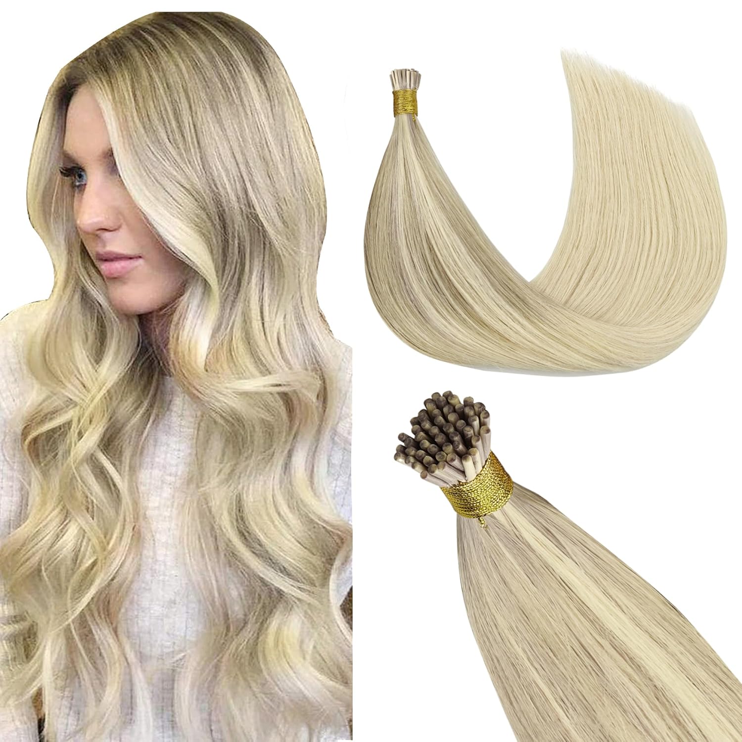 Amazon.com : GOO GOO I Tip Hair Extensions Real Human Hair, 18inch 50g ...