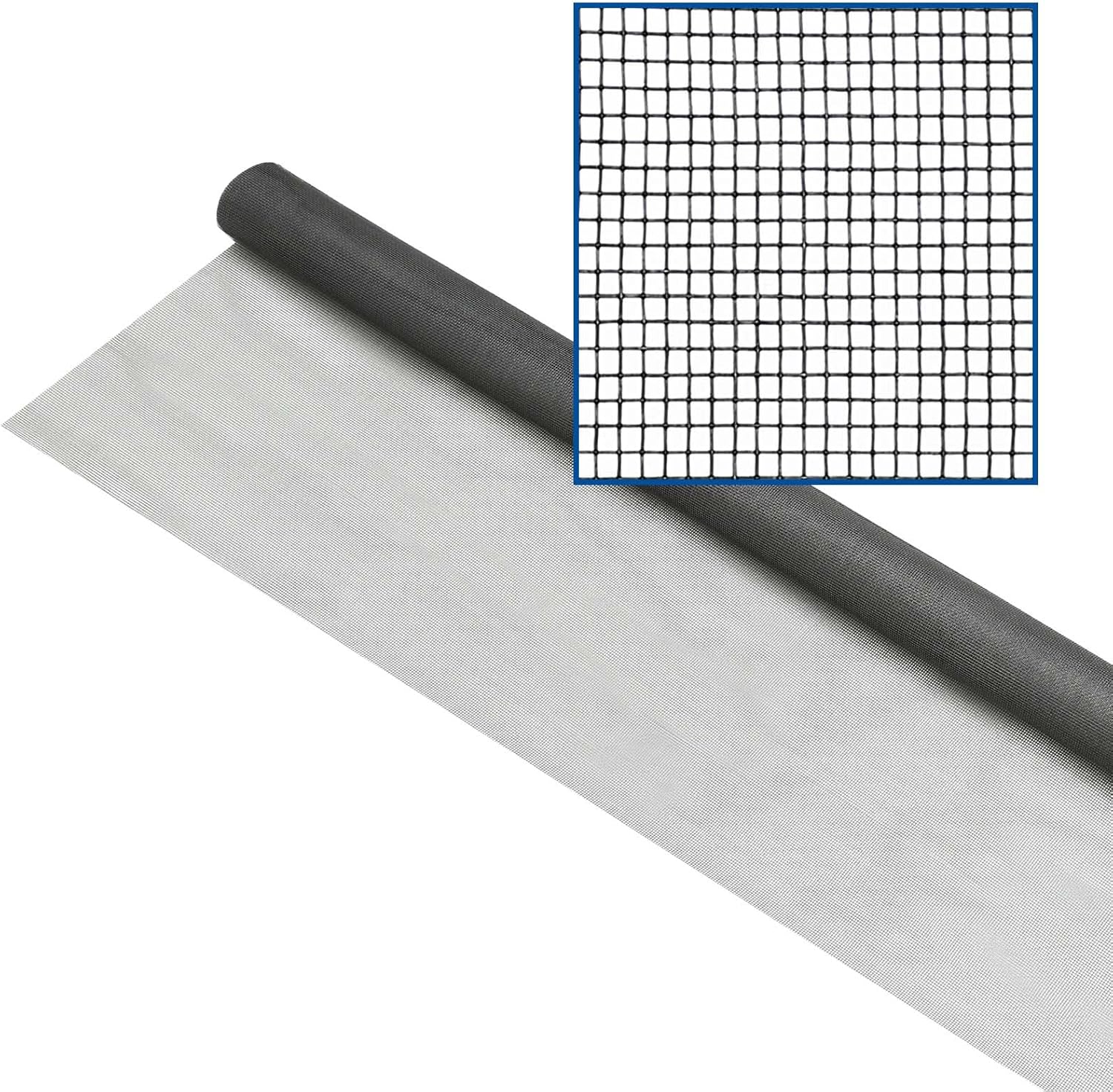 Heavy Duty Fiberglass Screen Door Mesh Roll - 48" x 196" - Easy to ...