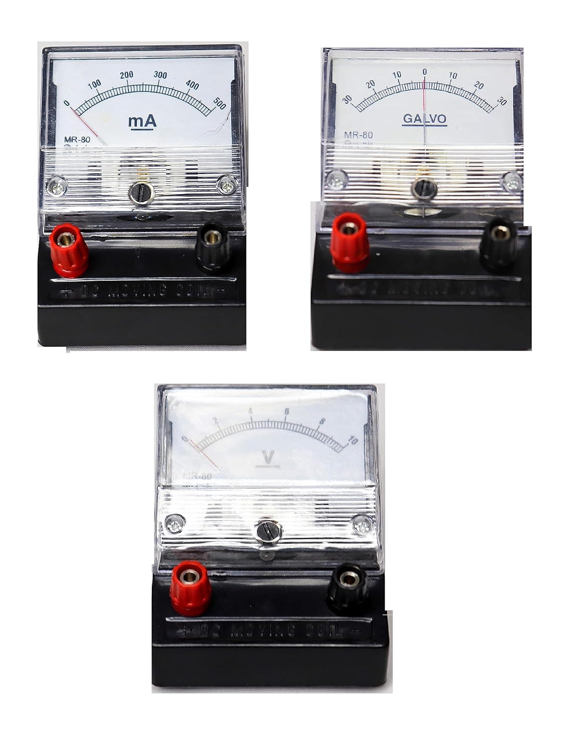 RG- Combo of 3 Analog Meters | DC Voltmeter 10 volt | Ammeter 500ma ...
