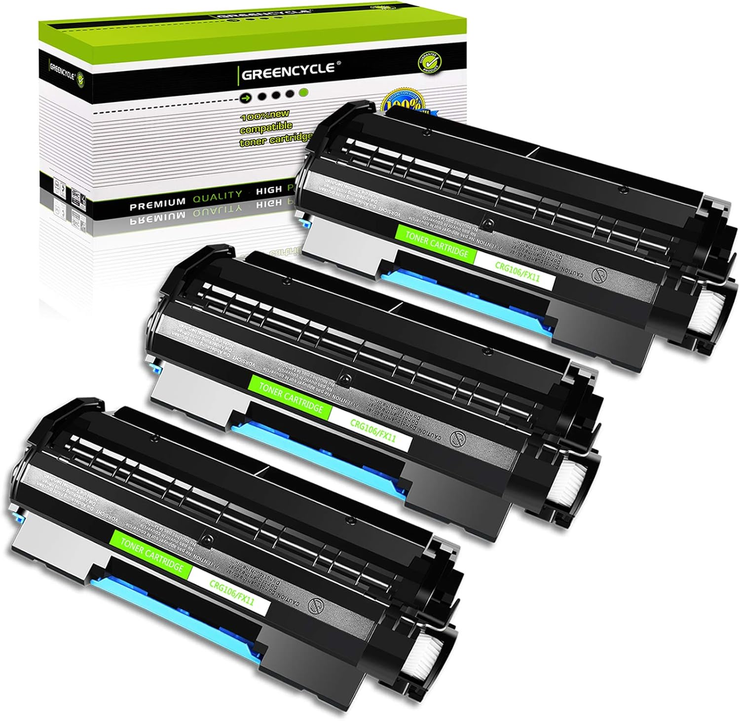 GREENCYCLE 3 PK Black Toner Cartridges Replacement Compatible for Canon ...