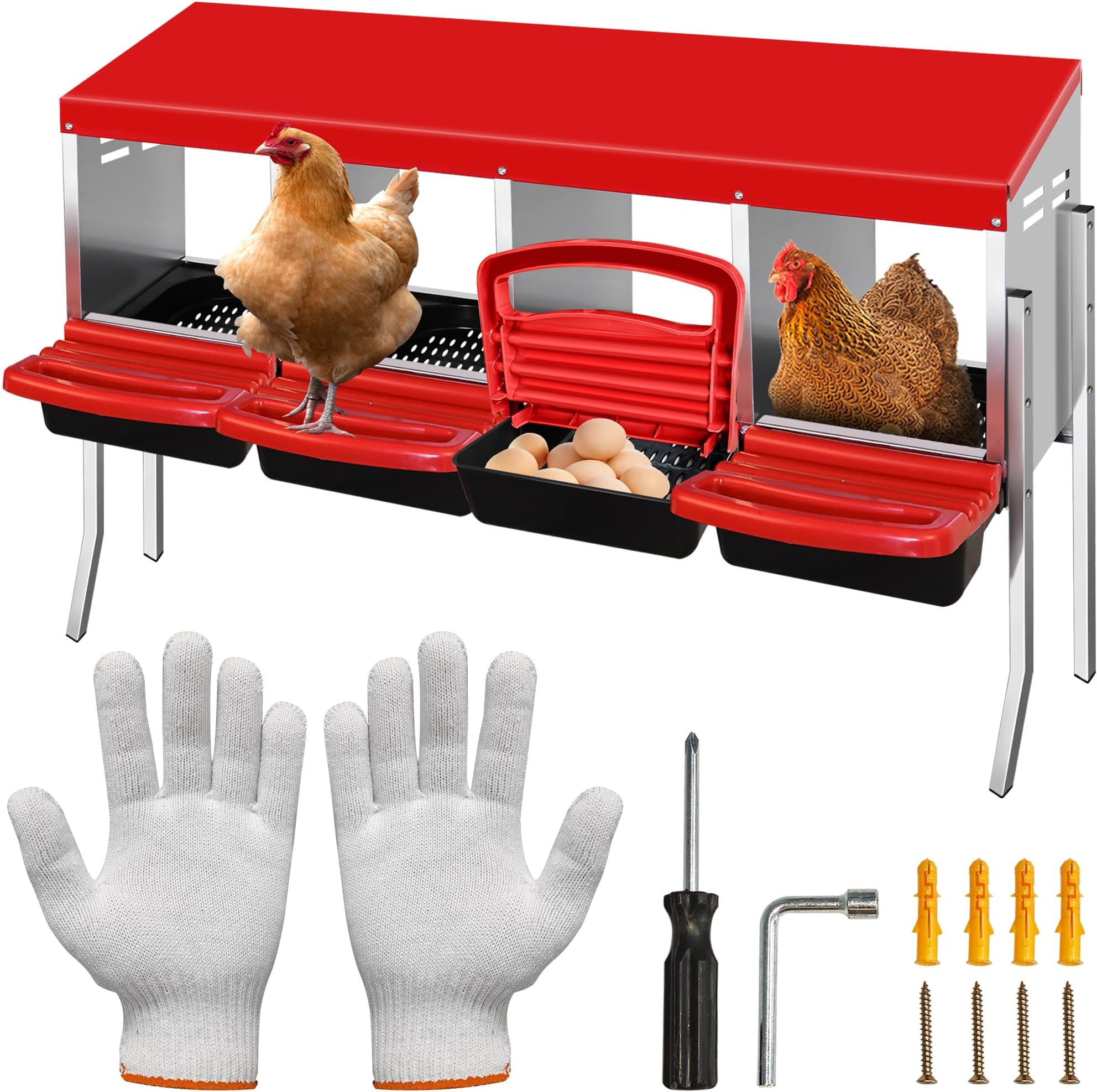 Amazon.com: Yeeoy 8 Pack Chicken Nesting Boxes Laying Box with Swing ...