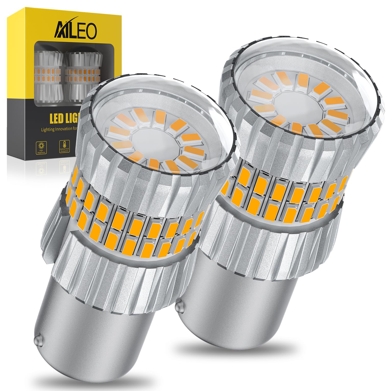 Amazon.com: AILEO PY21W 7507 BAU15S LED Bulb Amber Turn Signal Light ...