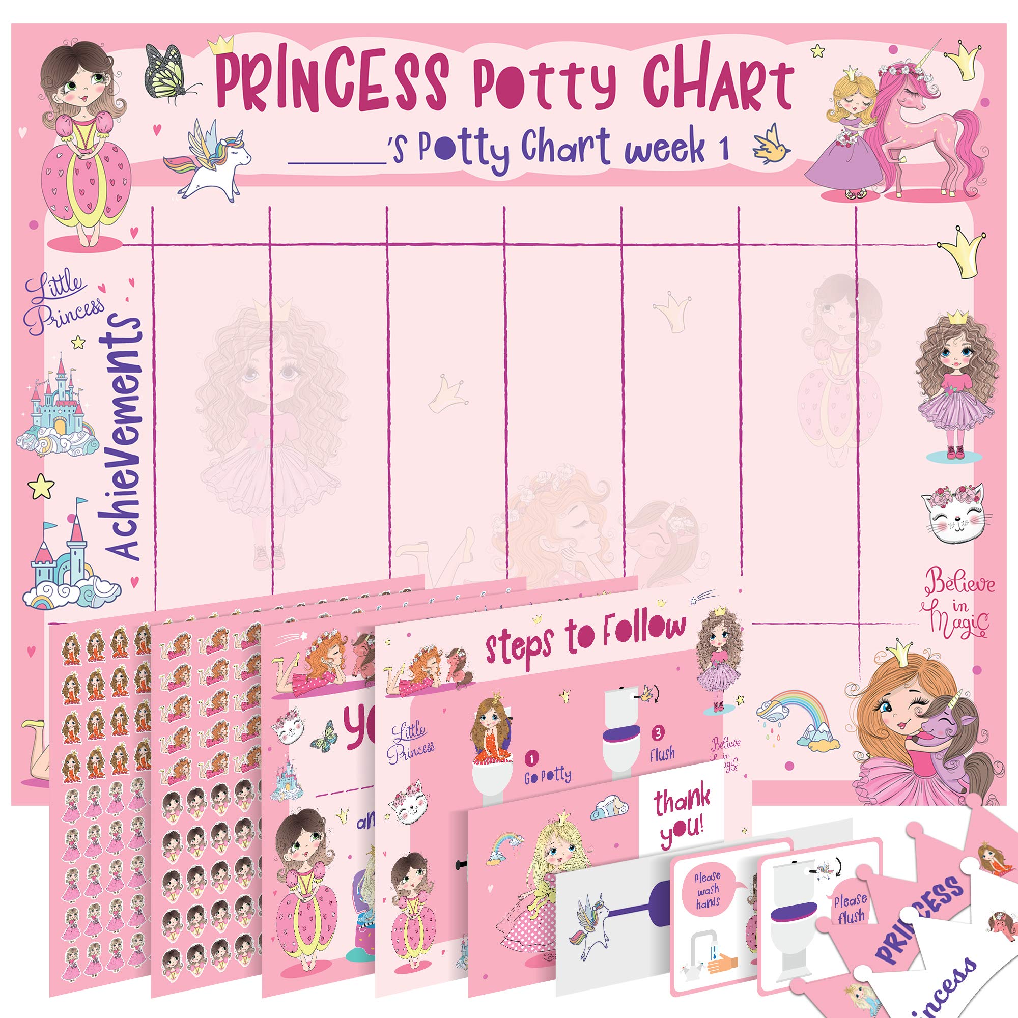 Buy Potty Training Chart for Toddler, Girls, Sticker Chart for Kids ...