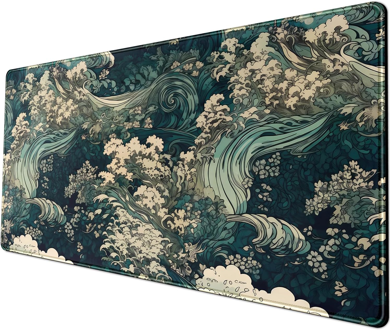 Amazon.com: Japanese Large Mouse Pad Gaming Sea Wave Desk Pad Blue Sea ...