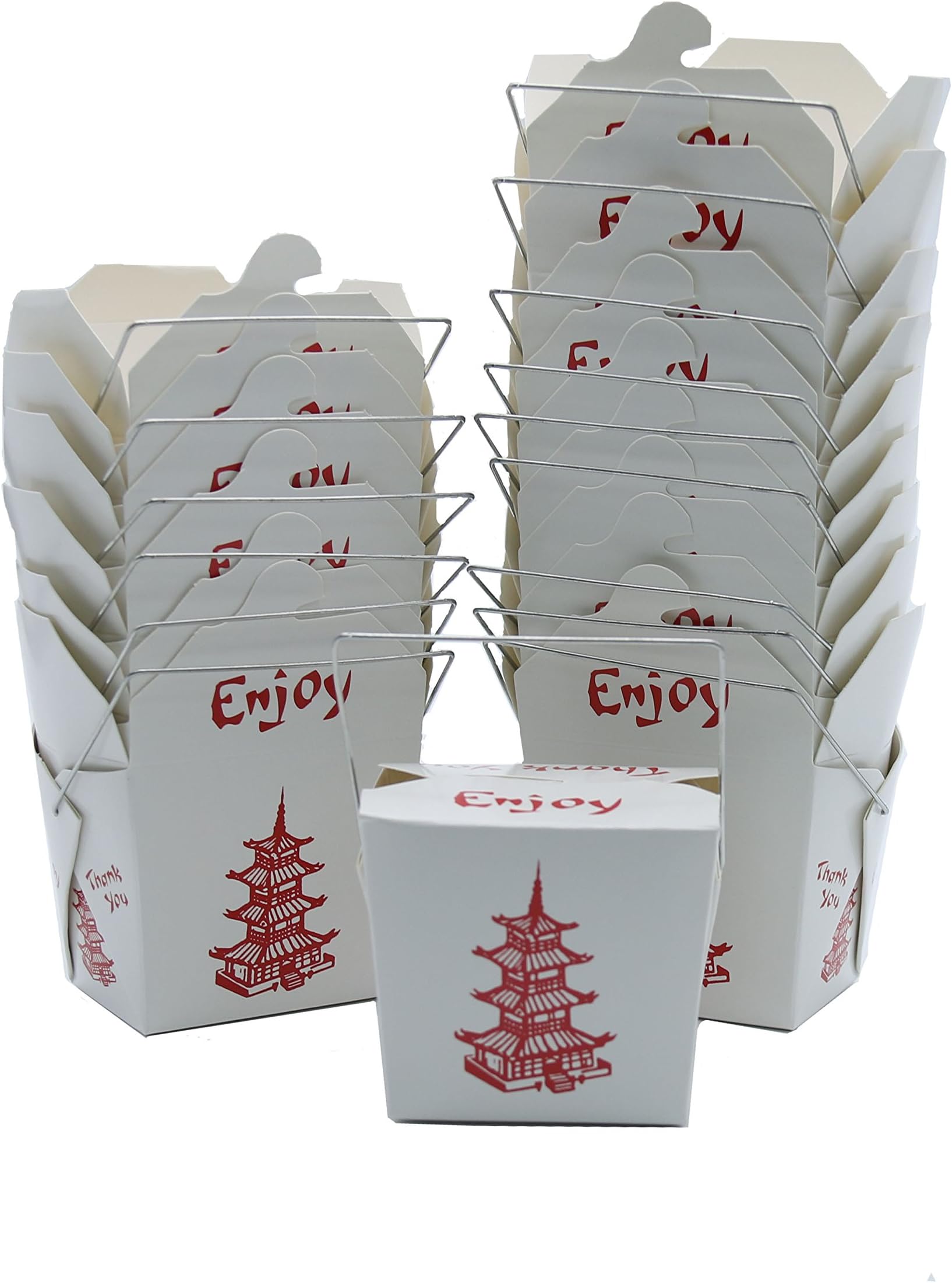 Pack of 50 White Round Noodle Boxes - 26 oz (750mL) : Amazon.co.uk ...