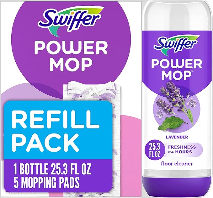 Amazon.com: Swiffer Power Mop Refill Pack, Floor Cleaner for Mopping ...