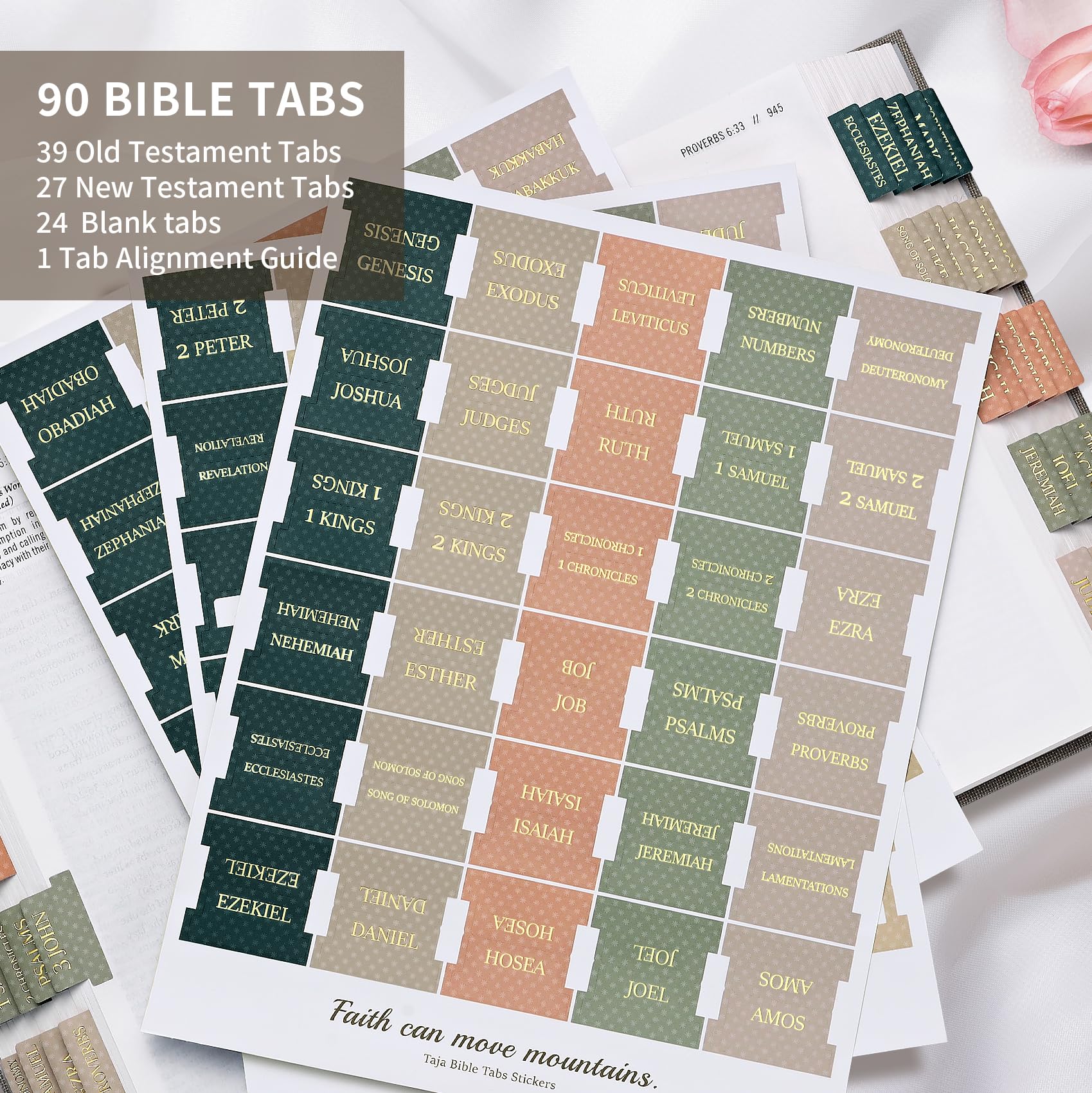 Snapklik.com : Bible Tabs For Women & Men, Laminated Bible Tabs For ...