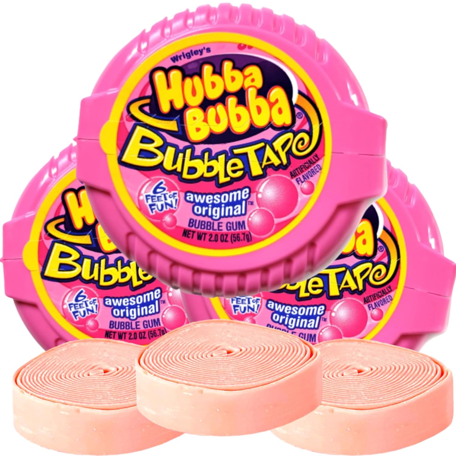 Amazon.com: Hubba Bubba Bubblegum Tape (Pack of 3) - Packaged by Gaudum ...