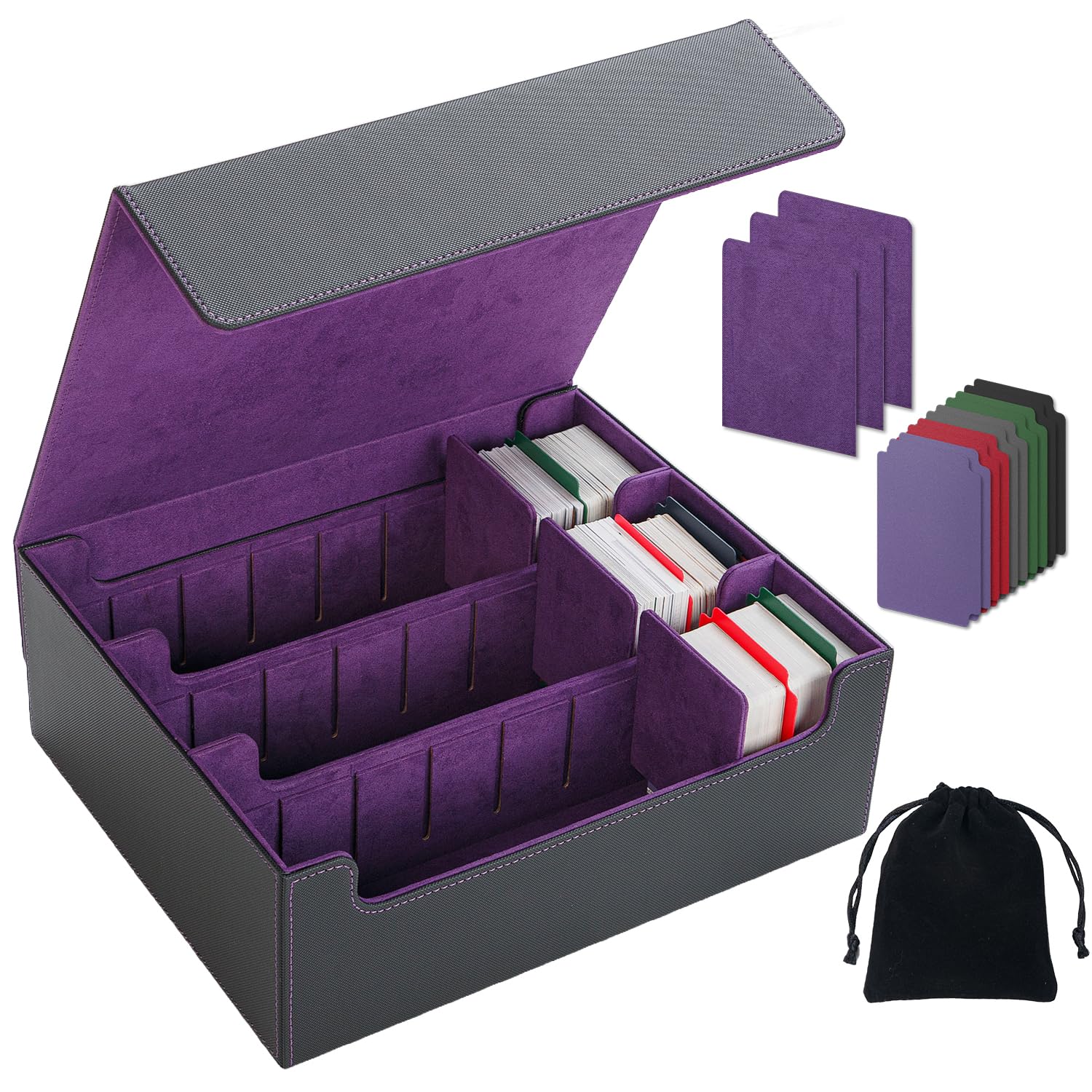 Amazon.com: Card Deck Box for Comes with 3 velvet divider cards, PU ...